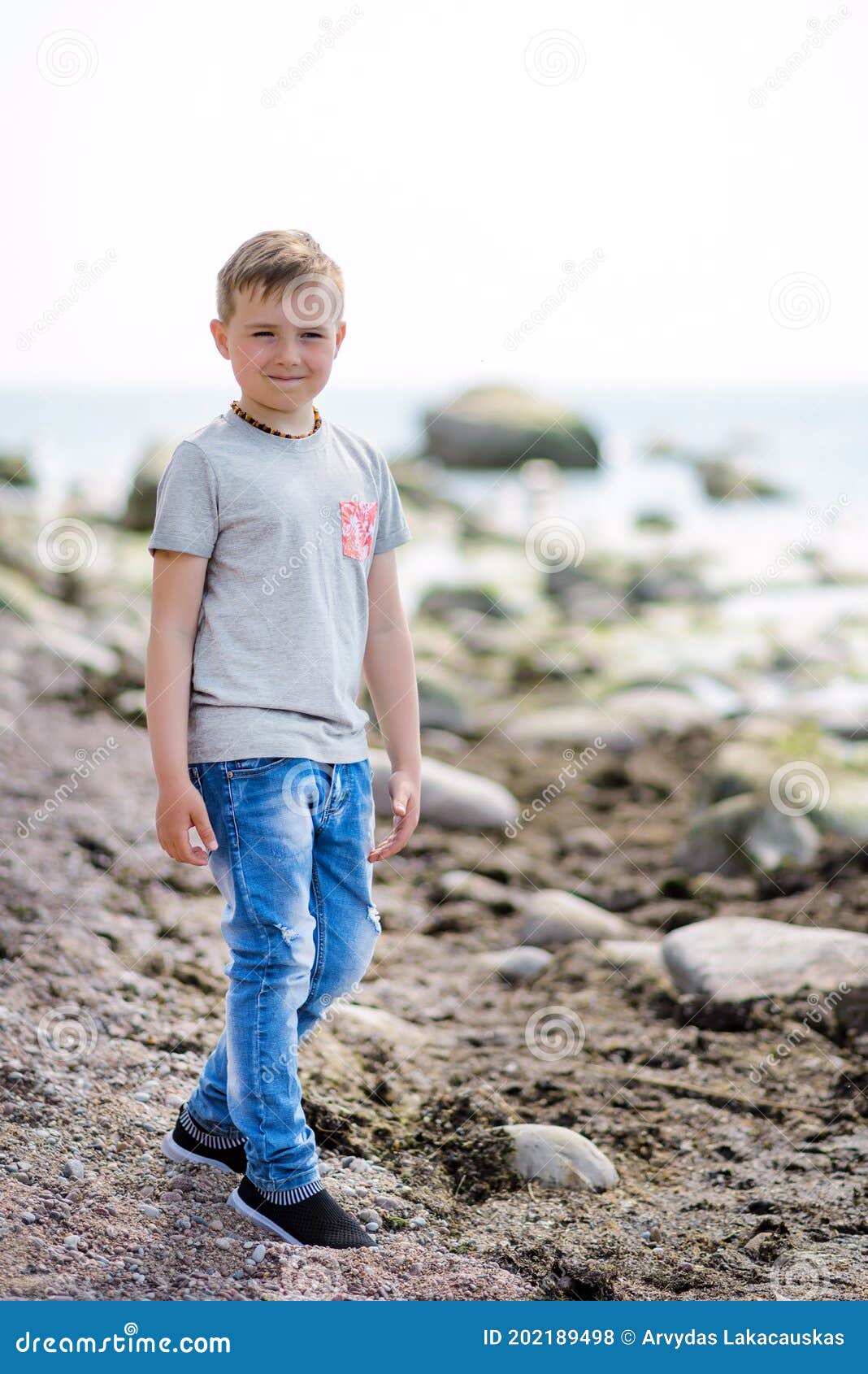Calm Boy Child Kid on a Sea.Summer Concept Stock Photo - Image of ...