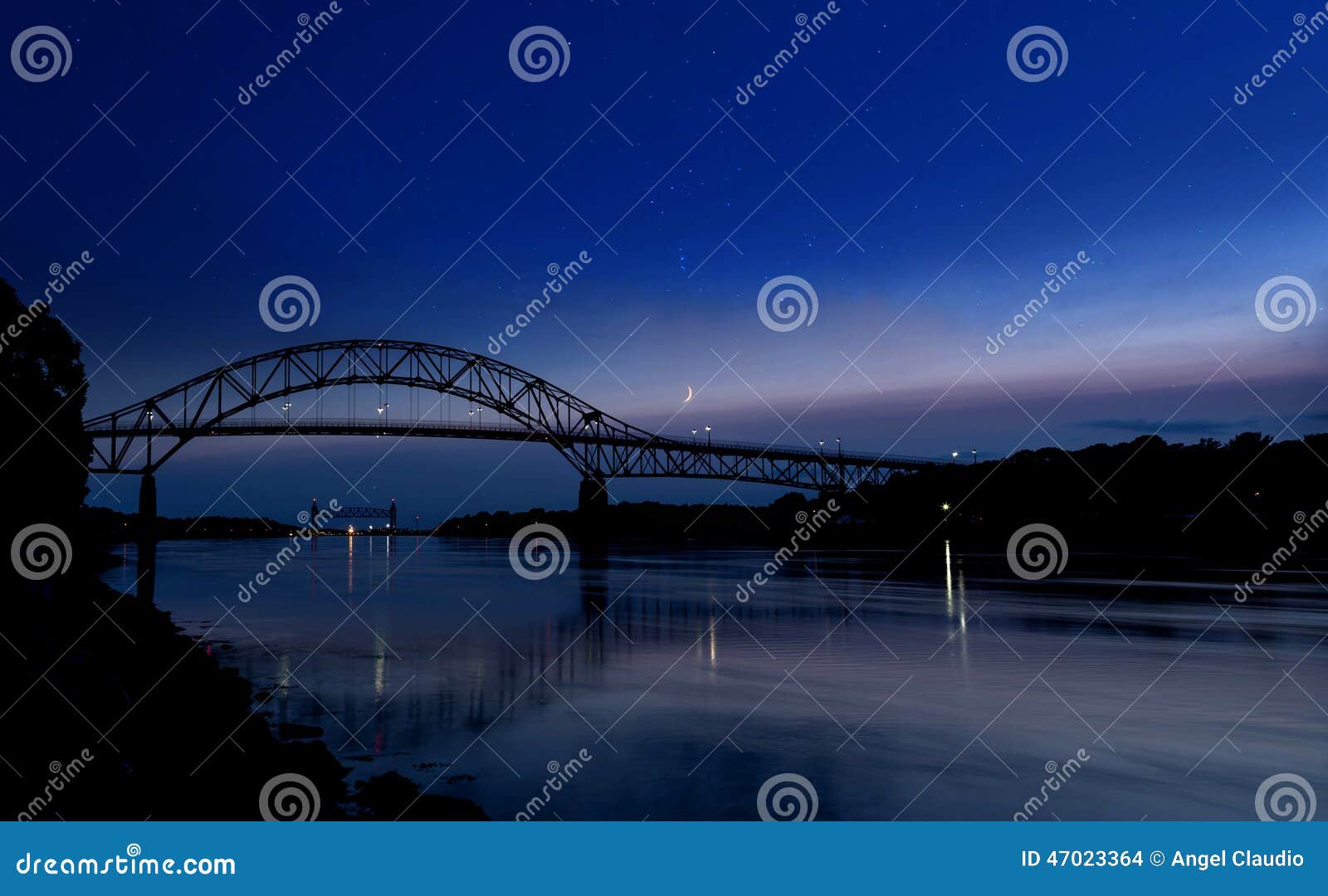 Calm Cape Cod Canal Below a Star-studded Sky Stock Photo - Image of ...
