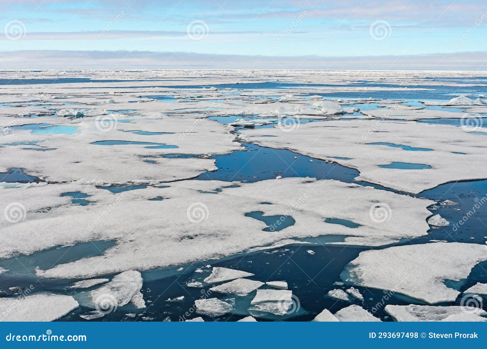 Calm Day on the Arctic Pack Ice Stock Photo - Image of scenic, arctic ...