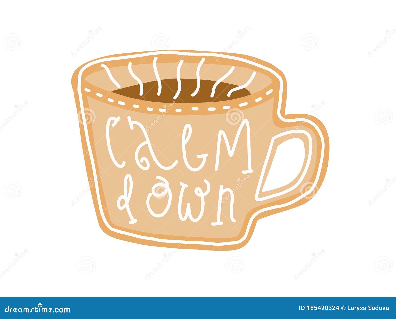 Calm Down and Drink Tea Poster. Cup of Tea Image. Cartoon Style ...