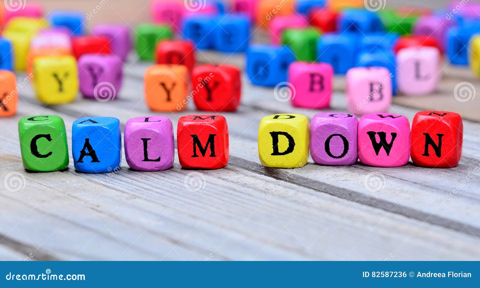 Calm down words on table stock photo. Image of slow, relax - 82587236