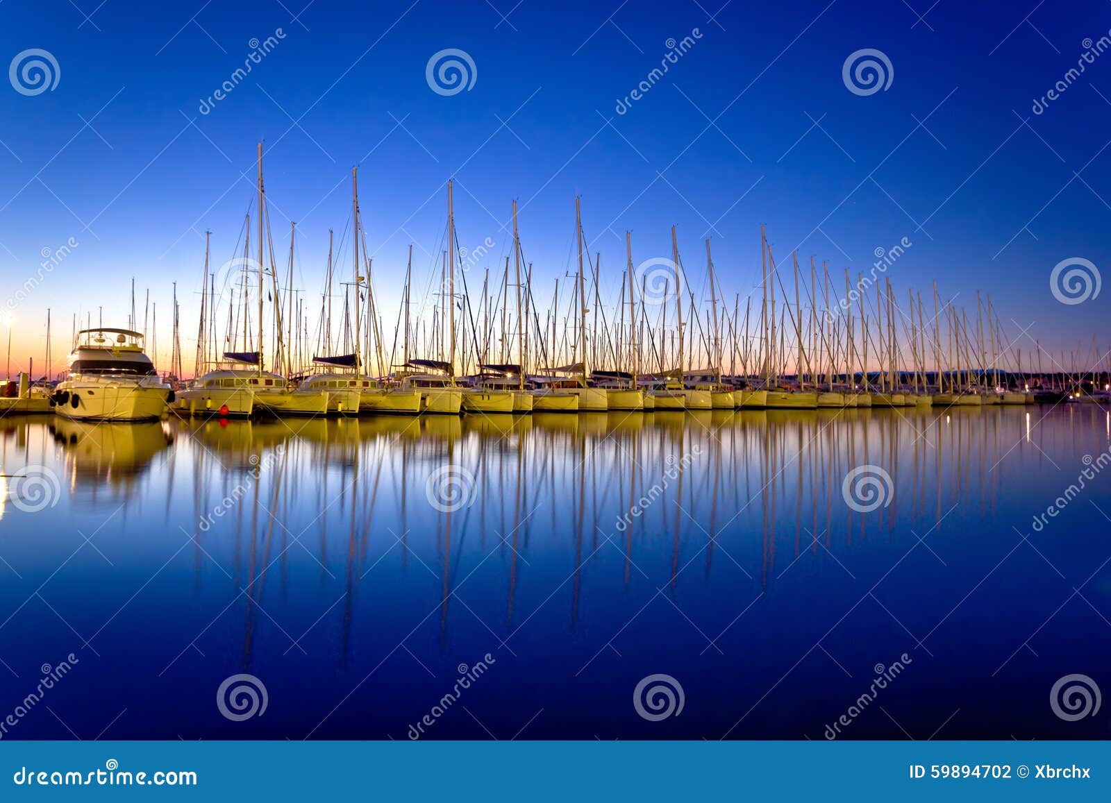 Calm Evening in Sailing Harbor Stock Photo - Image of dalmatia, marina ...