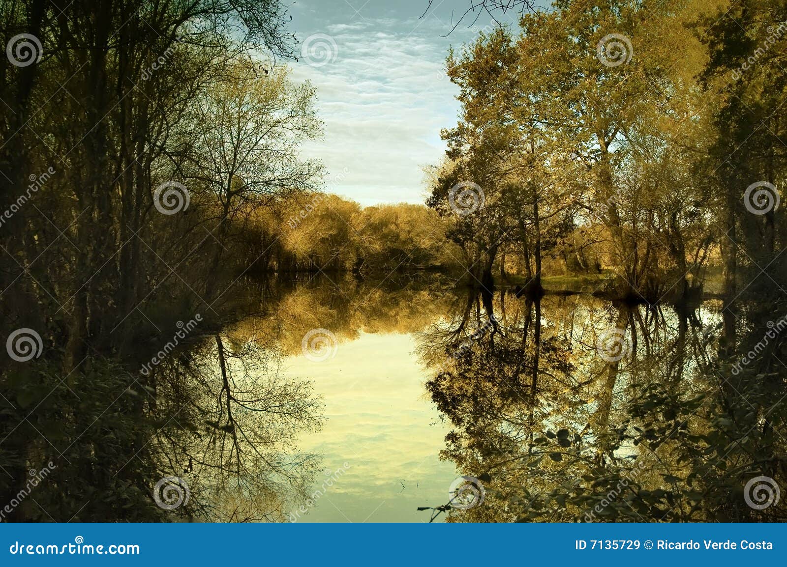 Calm fall landscape stock image. Image of rainbow, season - 7135729