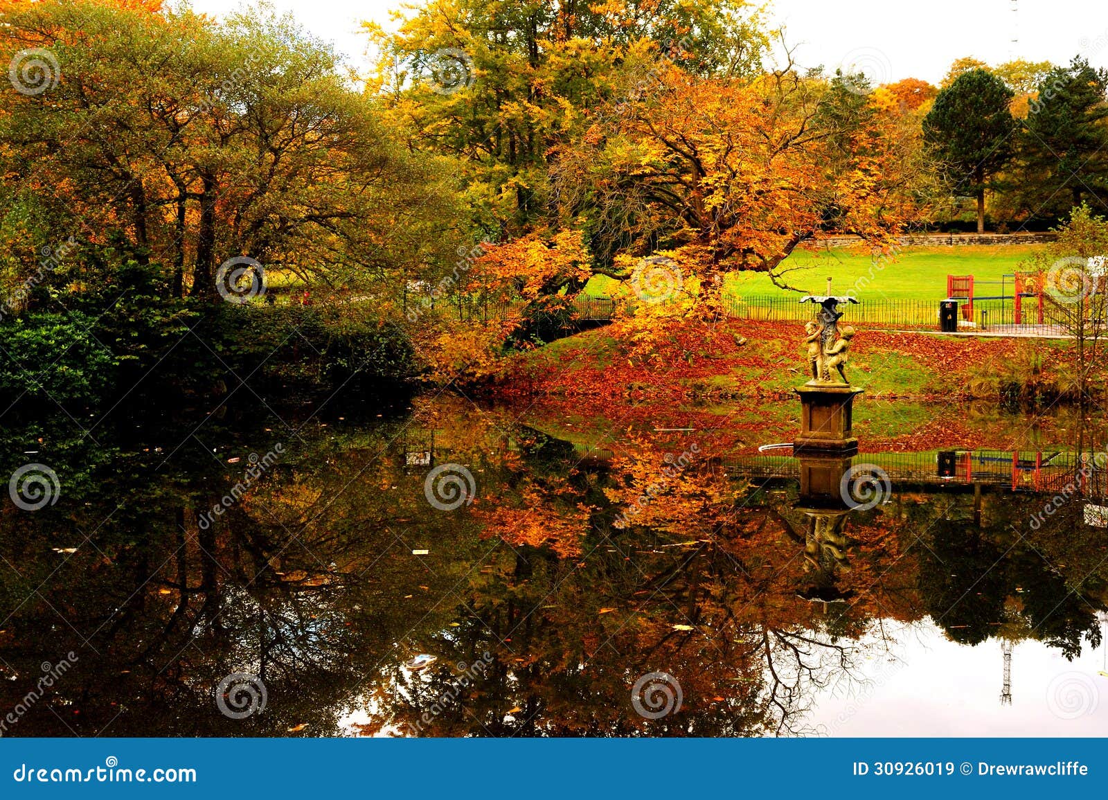 Calm Fall Water stock image. Image of leaves, woodland - 30926019
