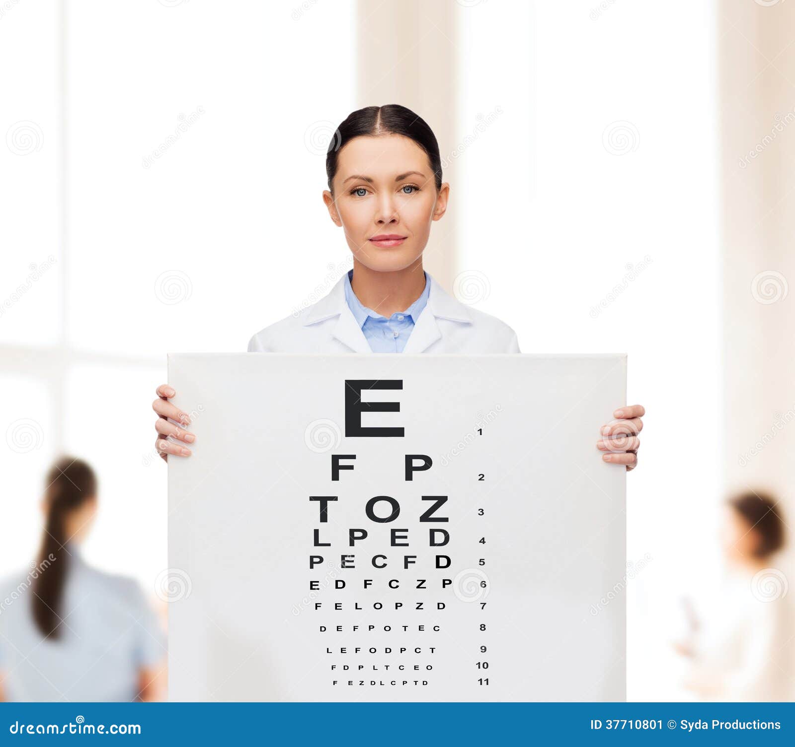 Calm Female Doctor with Eye Chart Stock Image - Image of medical ...