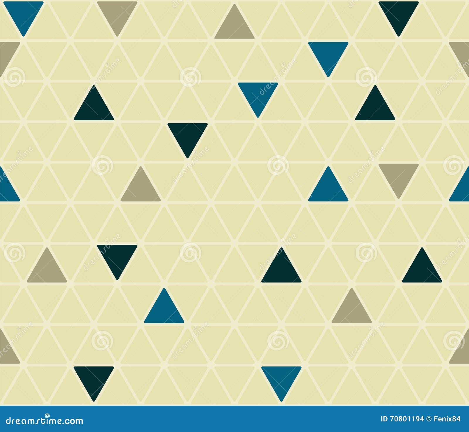 Calm Geometric Background with Rounded Triangles. Seamless Vector Stock ...