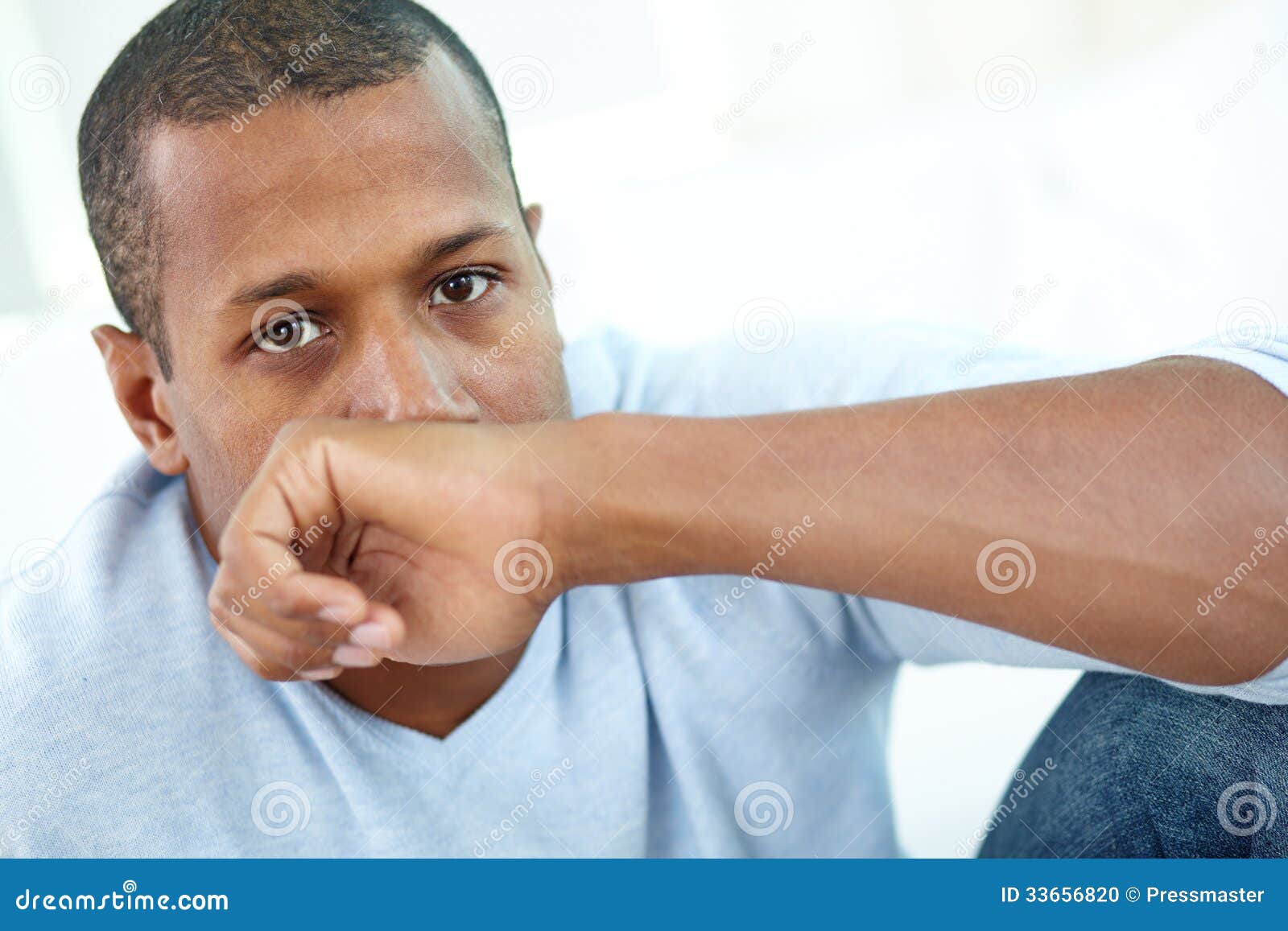 Calm guy stock photo. Image of peeking, lifestyle, african - 33656820