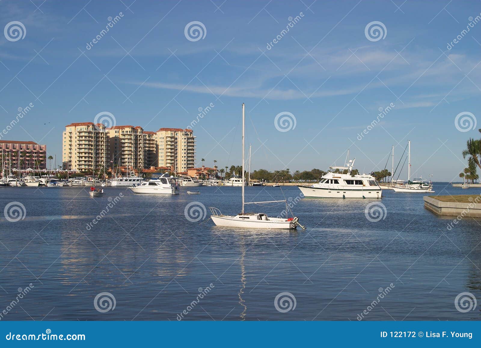 Calm Harbor stock photo. Image of condos, travel, boats - 122172