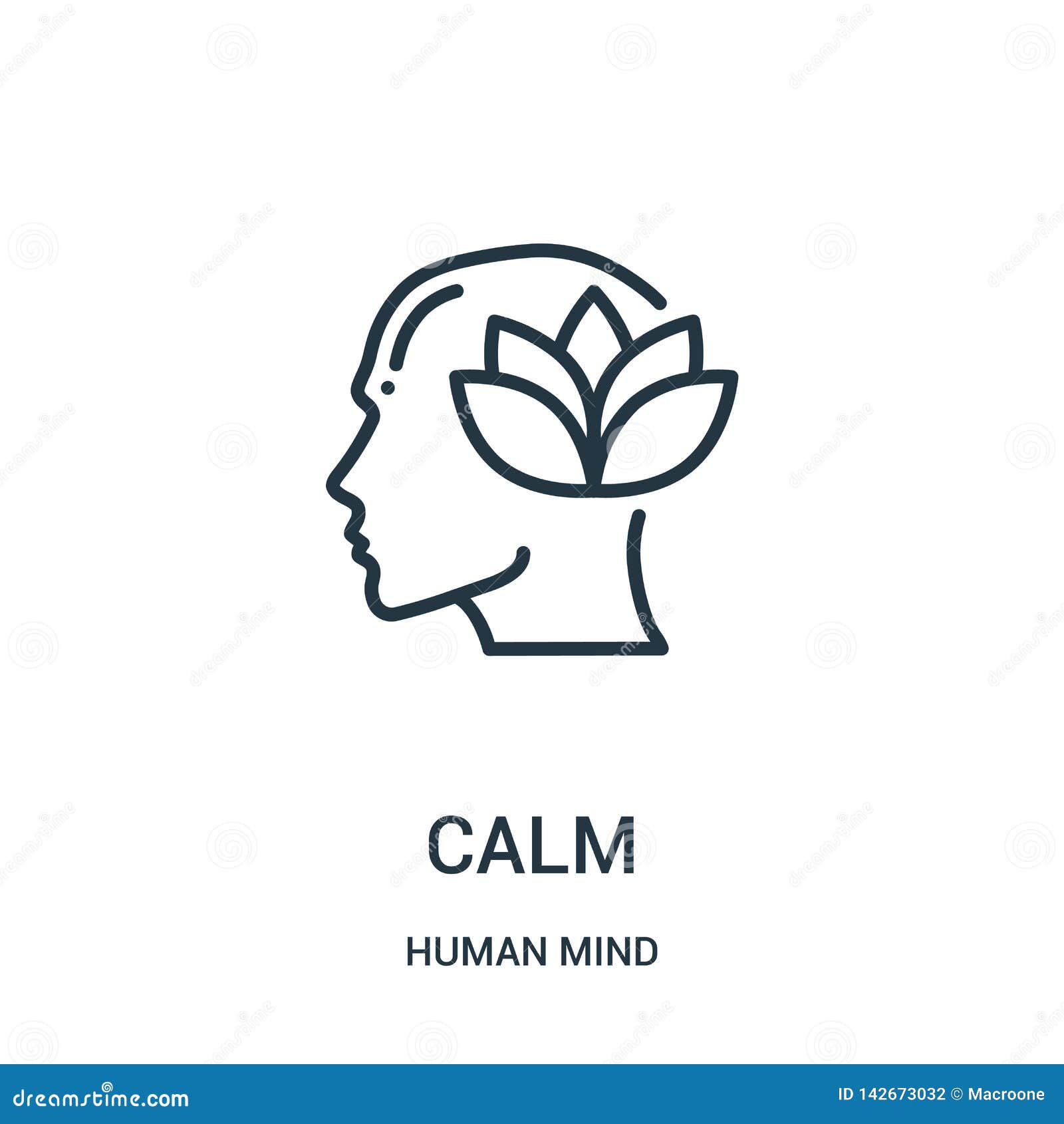 Calm Icon Vector from Human Mind Collection. Thin Line Calm Outline ...