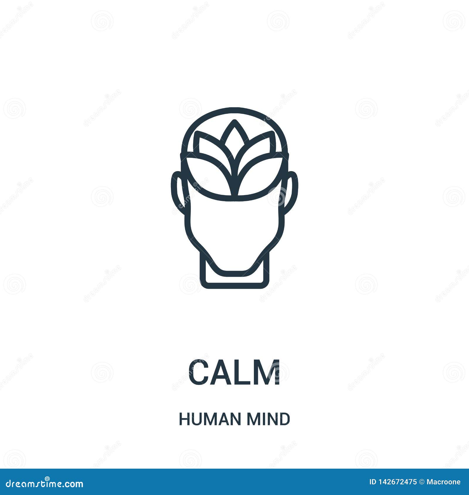 Calm Icon Vector from Human Mind Collection. Thin Line Calm Outline ...