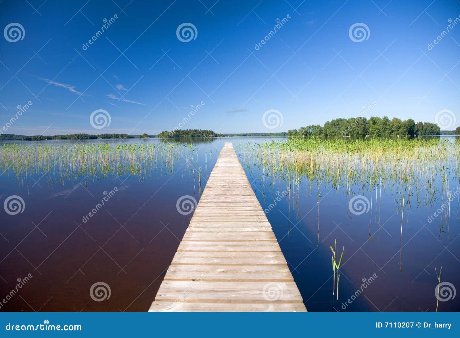 Calm lake blue sky stock image. Image of jetty, fresh - 7110207