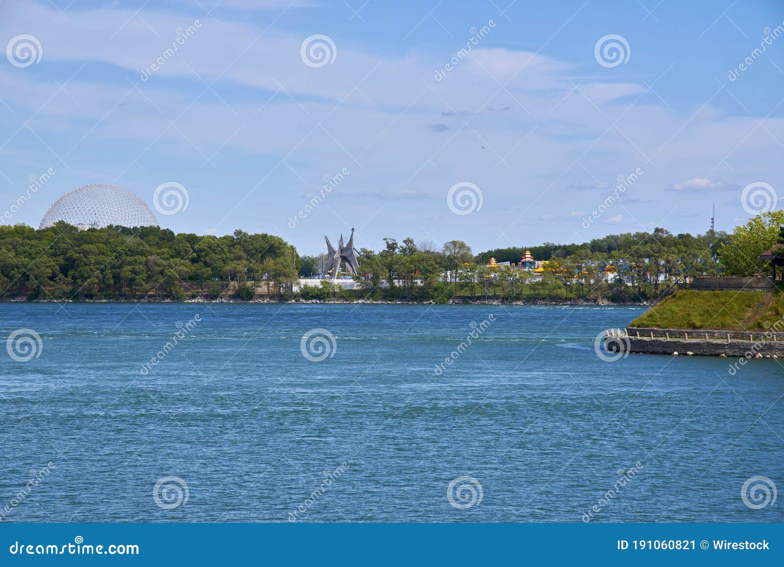 Calm Lake Gleaming Under the Blue Sky in Montreal in Canada Stock Image ...