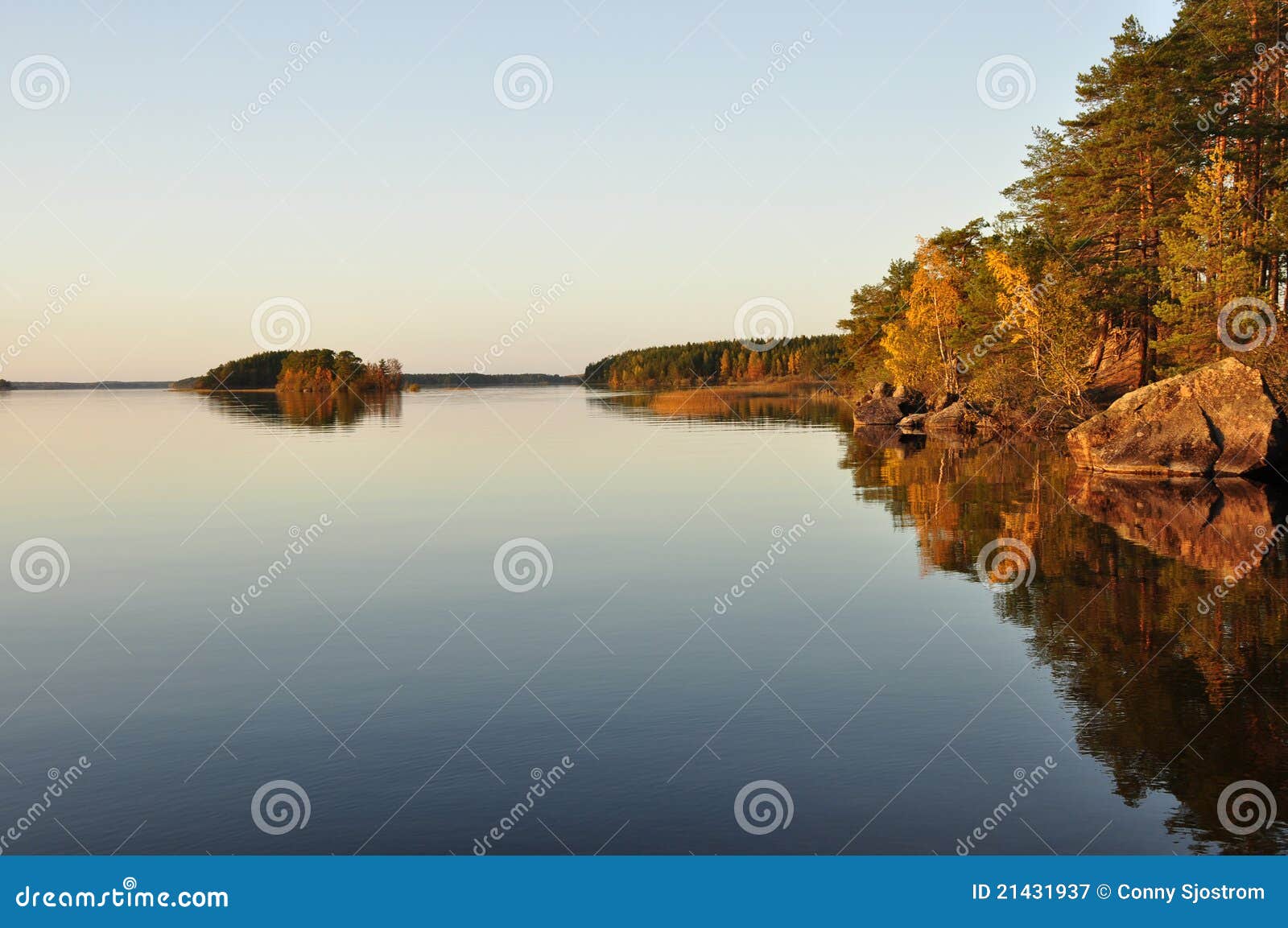 Calm lake reflection stock image. Image of mirror, quietly - 21431937