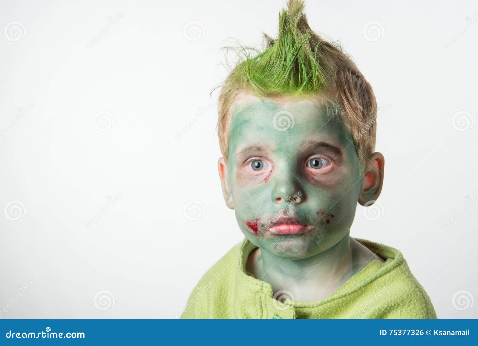 Calm Little Boy Dressed As a Zombie Stock Photo - Image of pagan ...
