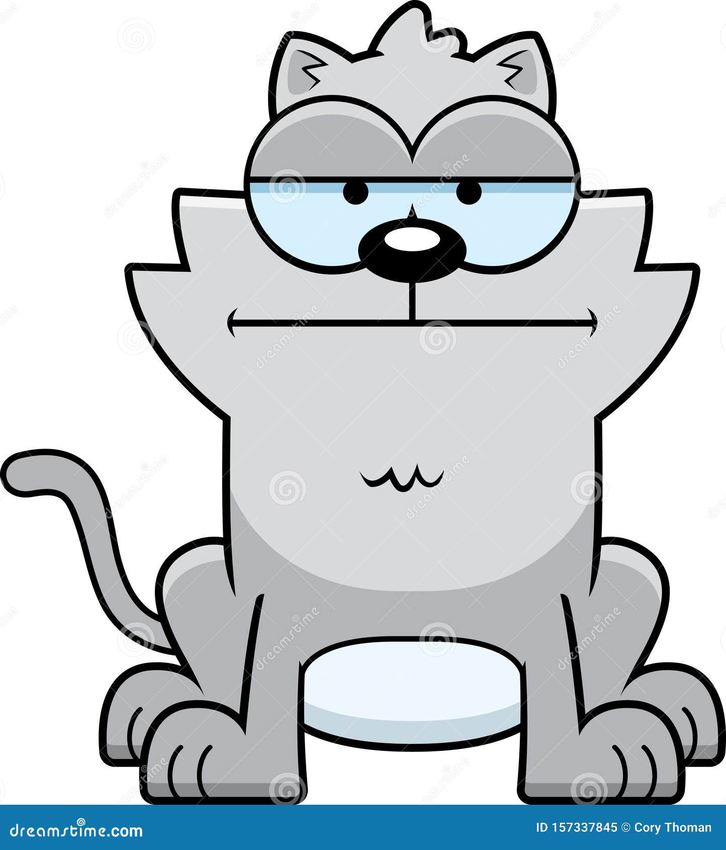 Calm Little Cat stock vector. Illustration of relaxed - 157337845