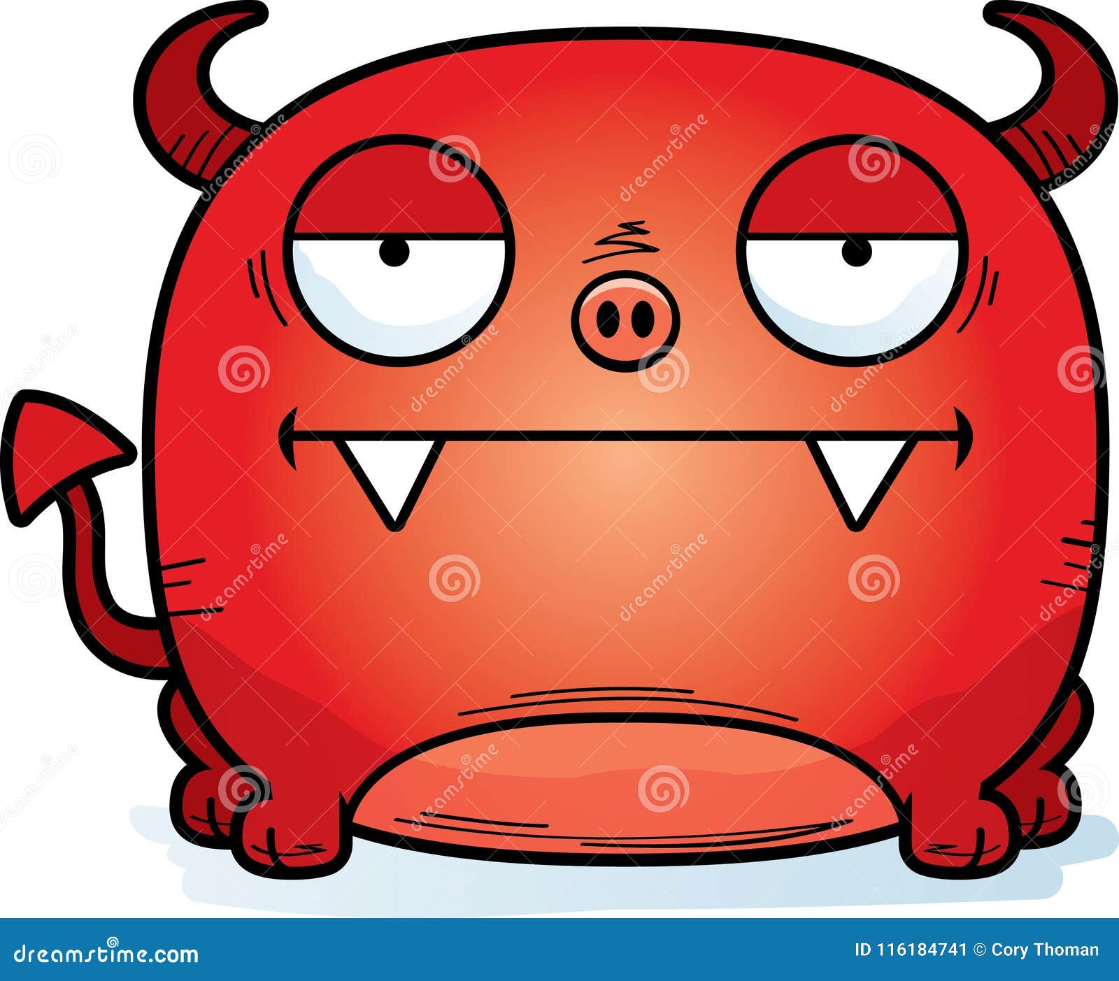 Calm Little Devil stock vector. Illustration of animal - 116184741