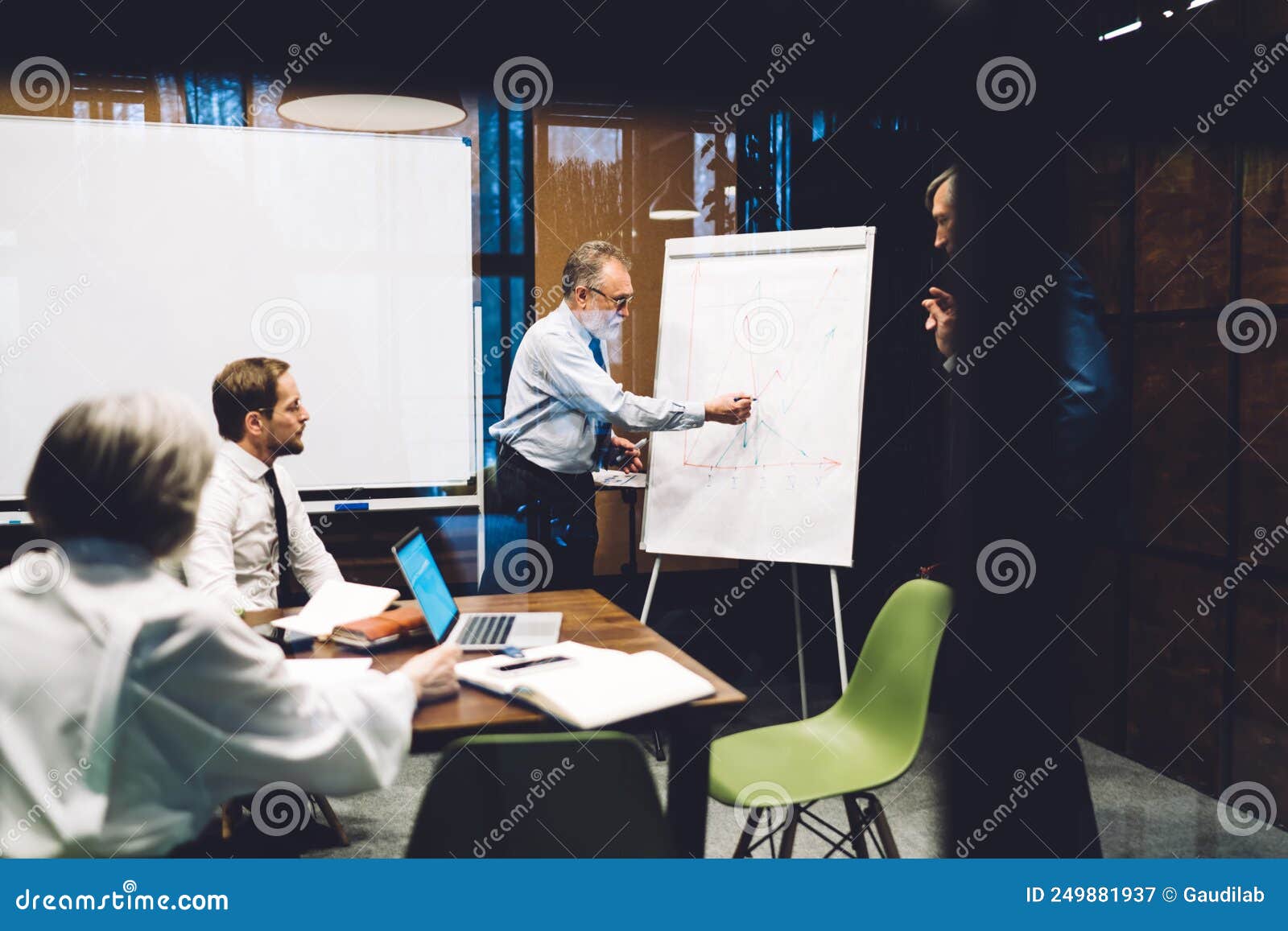 Calm Man Taking Note on Flip Chart Stock Image - Image of ...