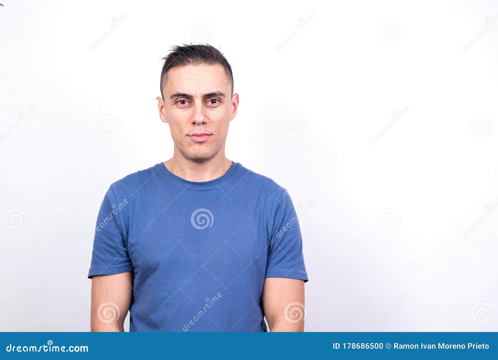 Calm man stock photo. Image of single, tshirt, tranquility - 178686500