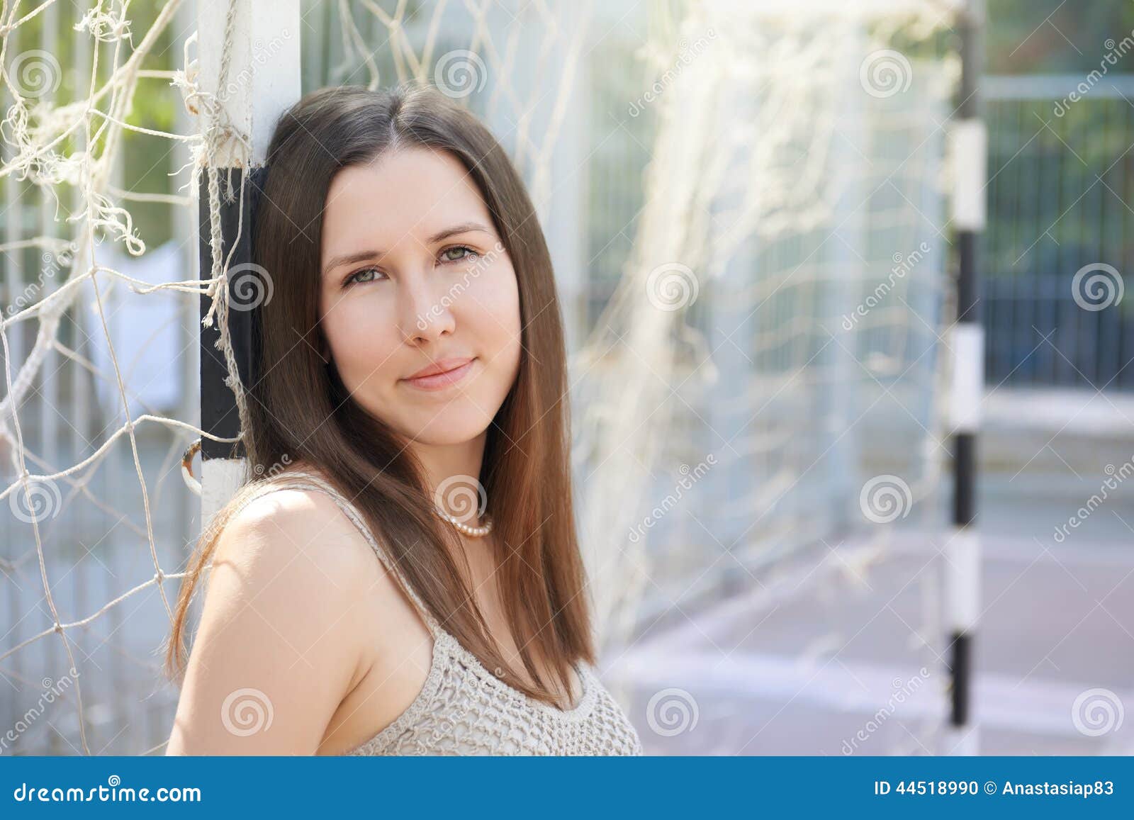 Calm Modest Woman without Make Up Stock Photo - Image of happy, blur ...