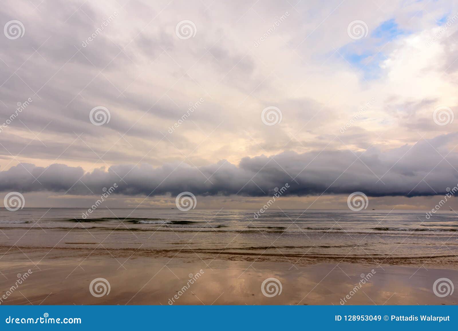 Calm and Moody Seascape with a Dramatic Sky before Storm. Stock Image ...
