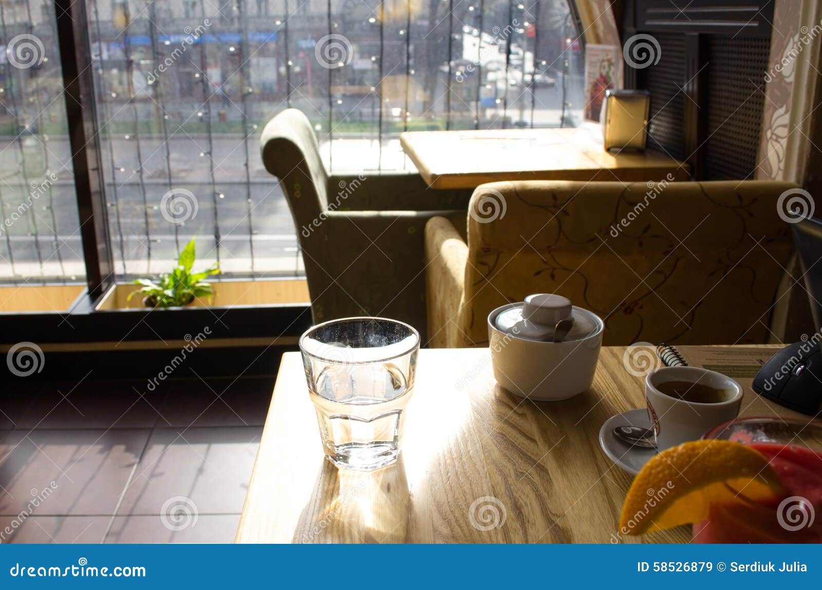 Calm morning cafe stock image. Image of chairs, city - 58526879