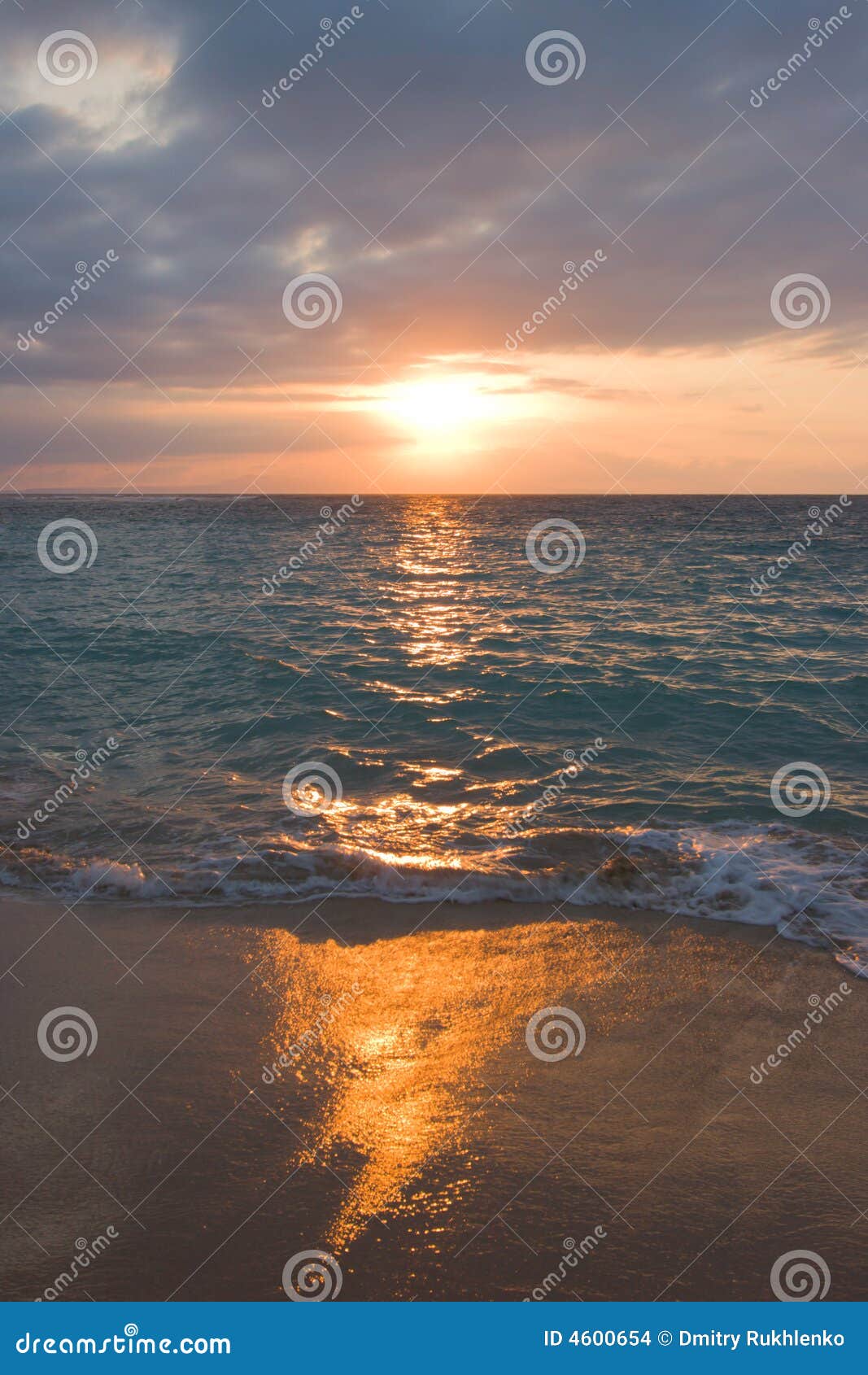 Calm Ocean and Beach on Sunrise Stock Photo - Image of oceans, ocean ...