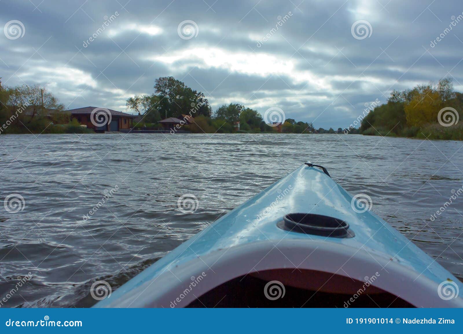 A Calm Pond and a Blue Kayak, Kayaking Holidays Stock Photo - Image of ...