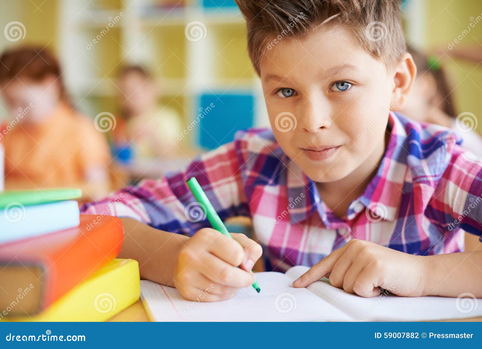 Calm pupil stock photo. Image of childhood, handsome - 59007882