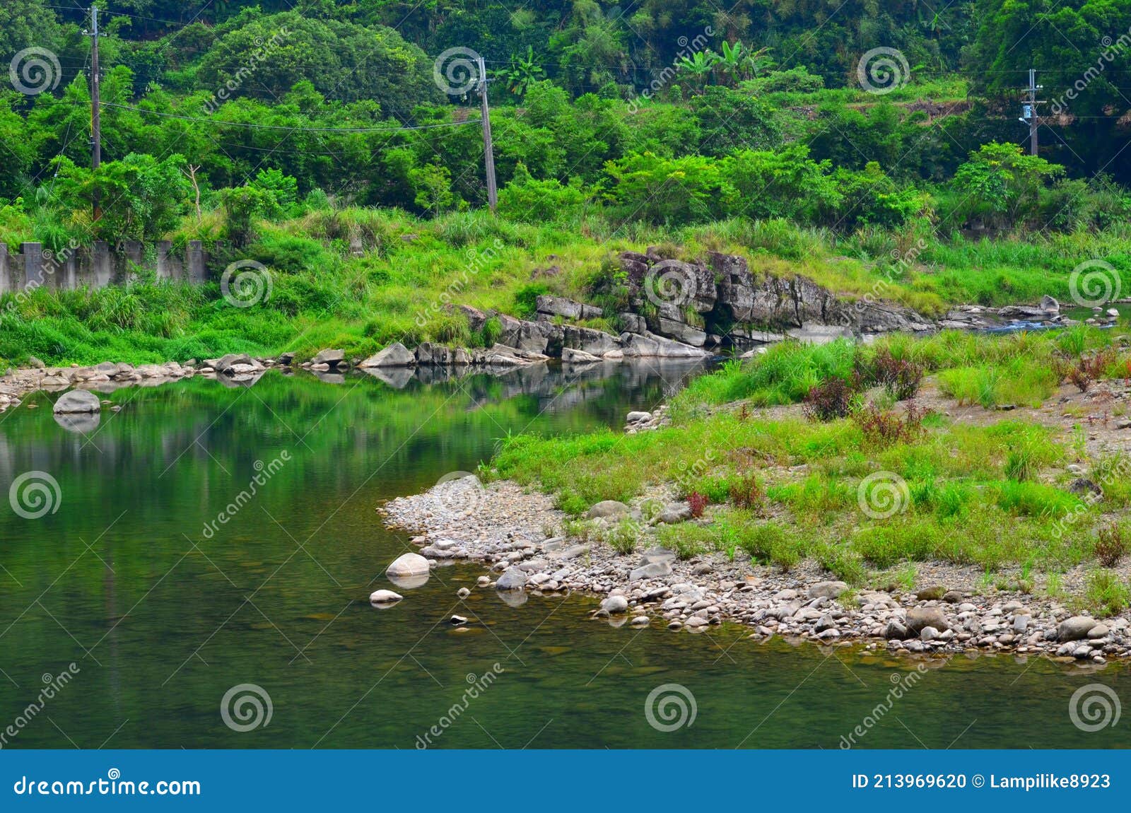 A Glimpse of Turquoise-like Peaceful Stream Stock Photo - Image of ...