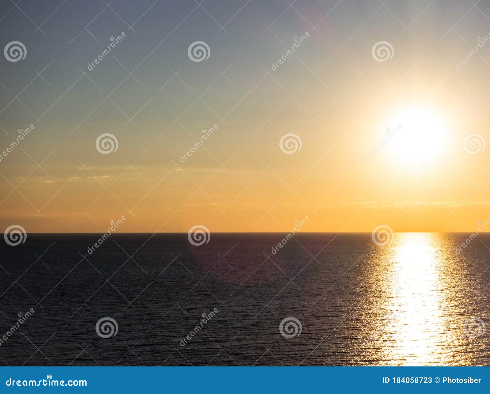 Calm, relaxing seascape. stock image. Image of sunset - 184058723