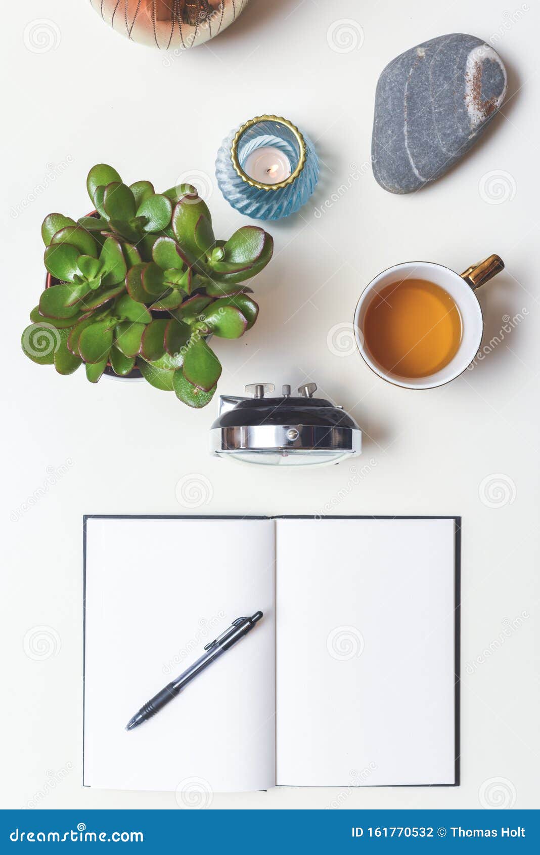 Calm and Relaxing Work Area at Desk in Modern Home Interior Flatlay ...
