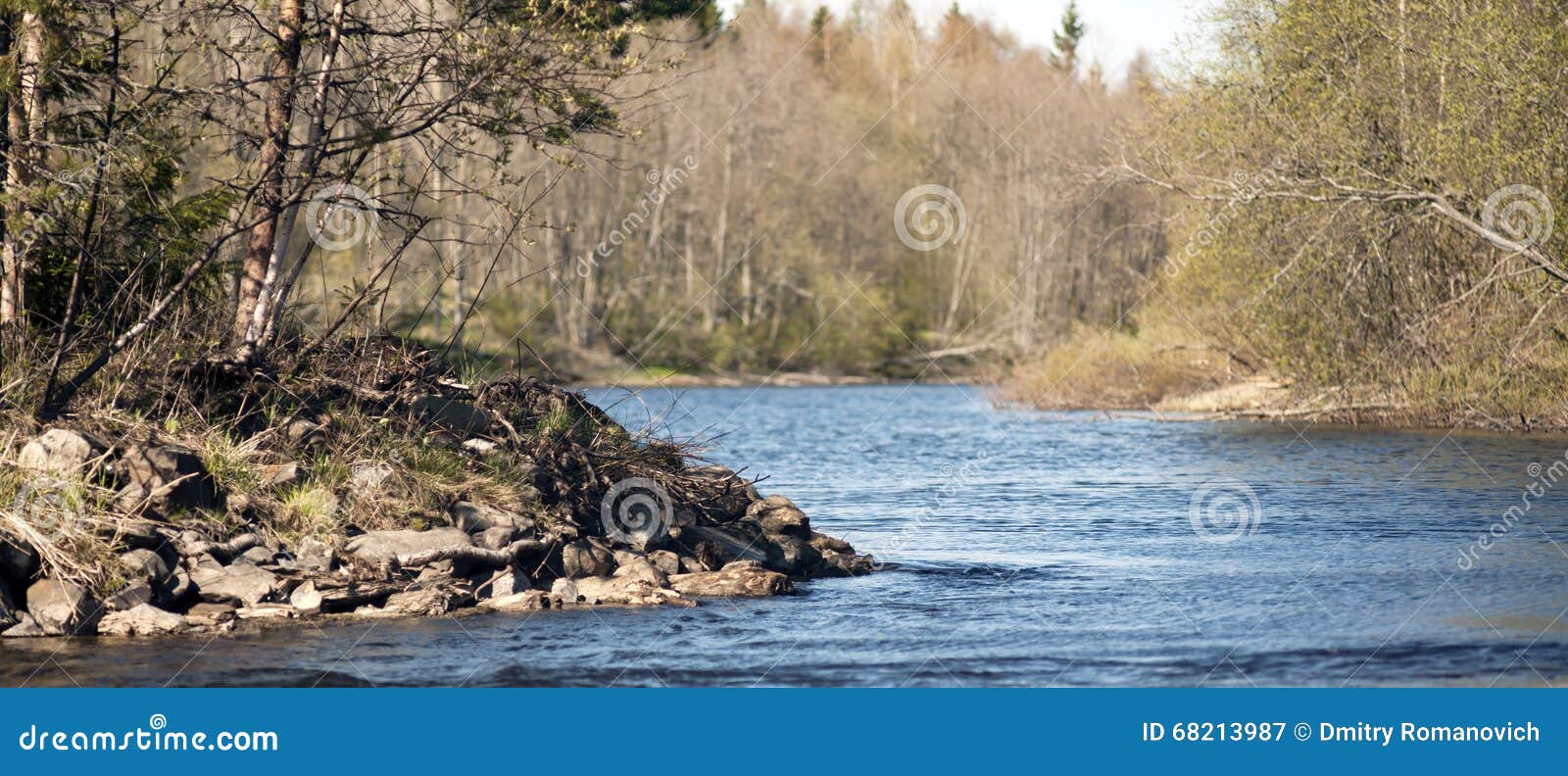 Calm River in Spring stock image. Image of riverside - 68213987