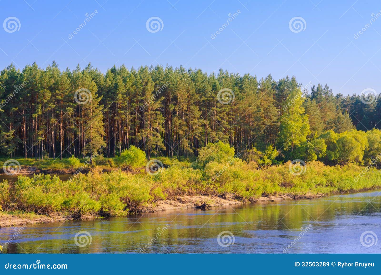 Calm River stock image. Image of bright, sunshine, beautiful - 32503289