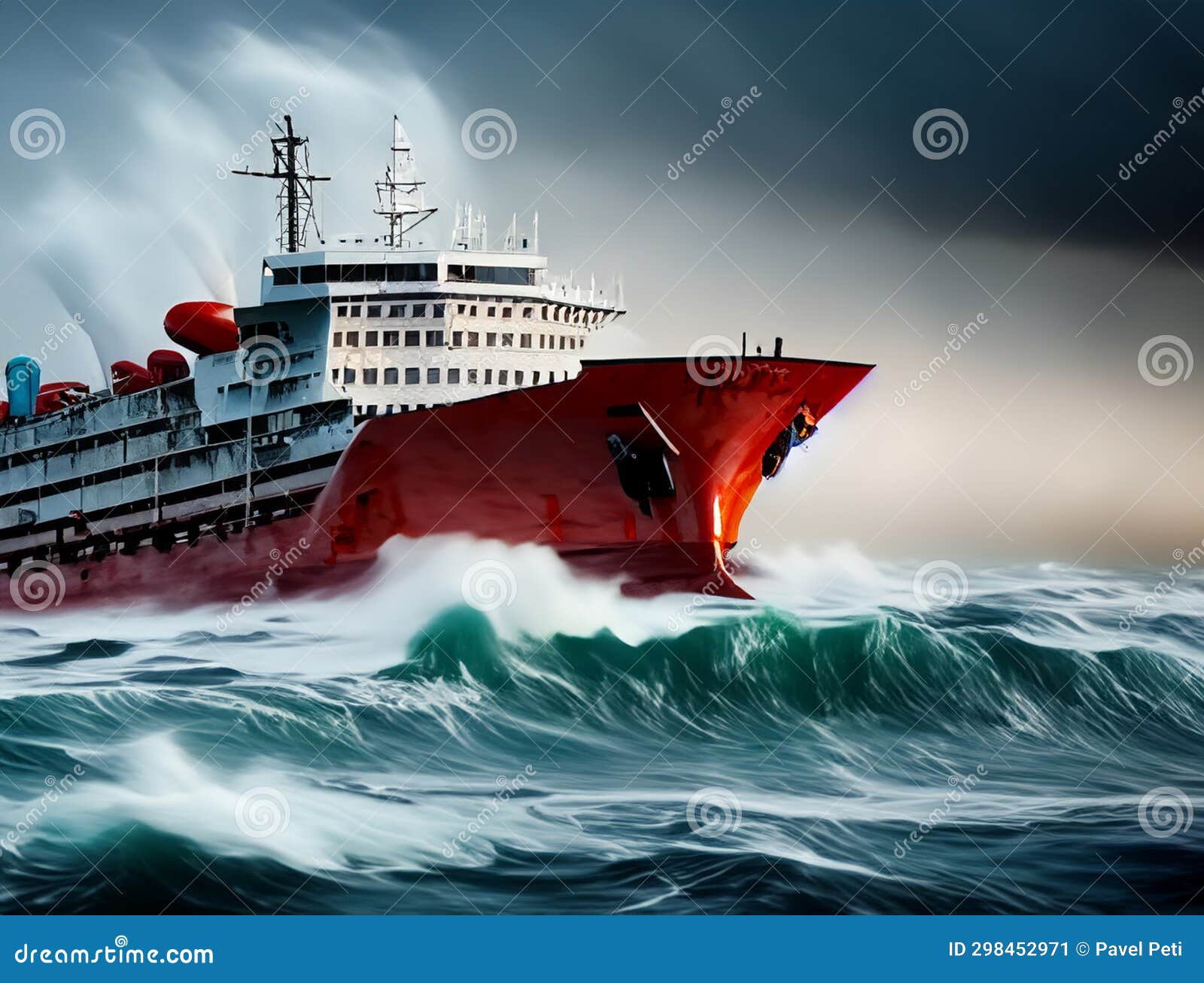 Calm and rough seas stock image. Image of vessel, tourism - 298452971