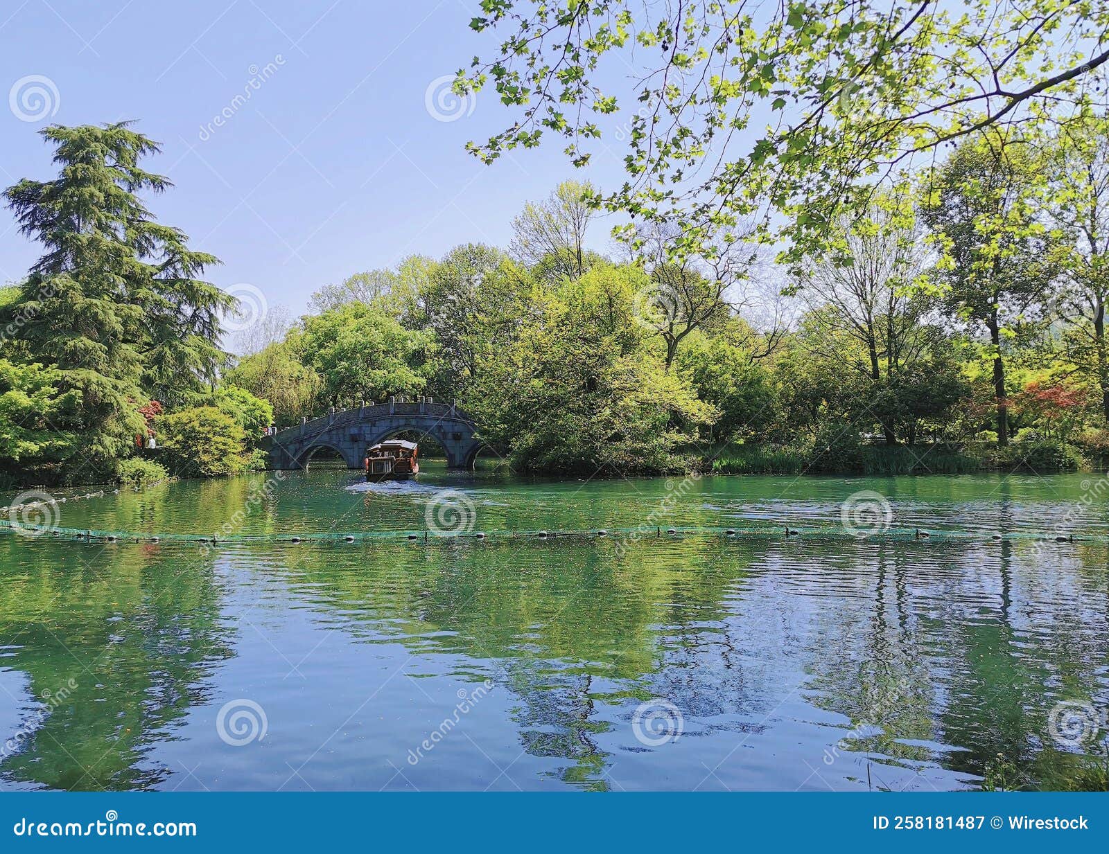 Calm Scenery of a Lake with the Reflection of Trees and Sky on the ...