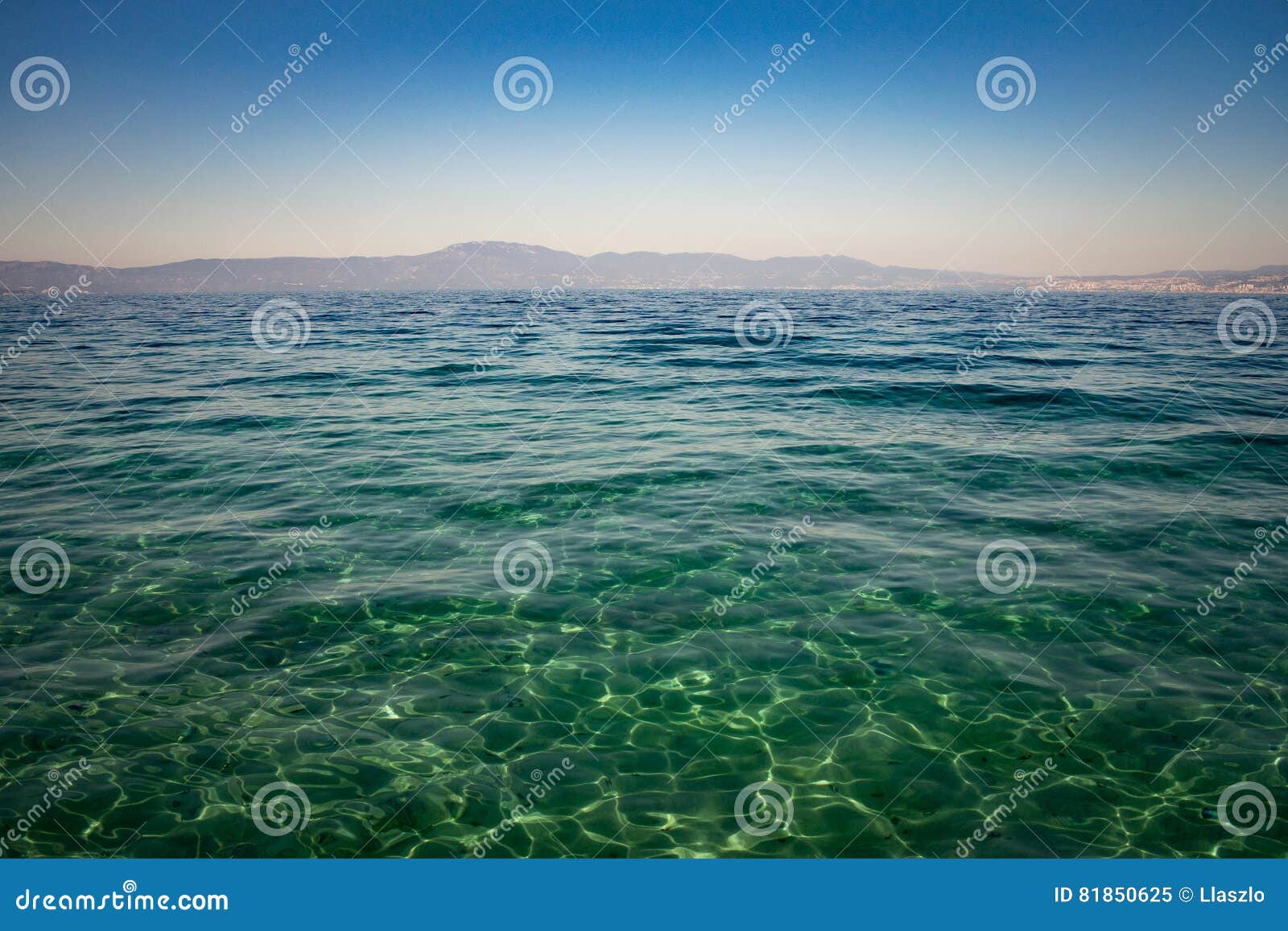 Calm Sea Ocean and Blue Sky Background Stock Image - Image of horizon ...