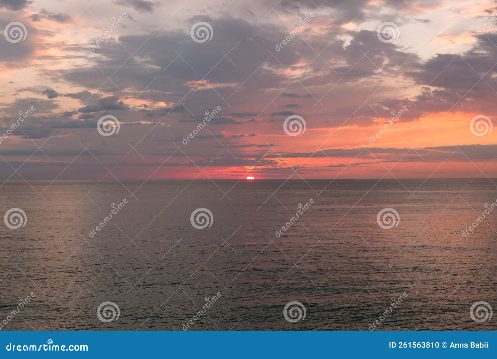 Calm Sea with Sunset Sky with Cloud. Stock Photo - Image of wave, beach ...