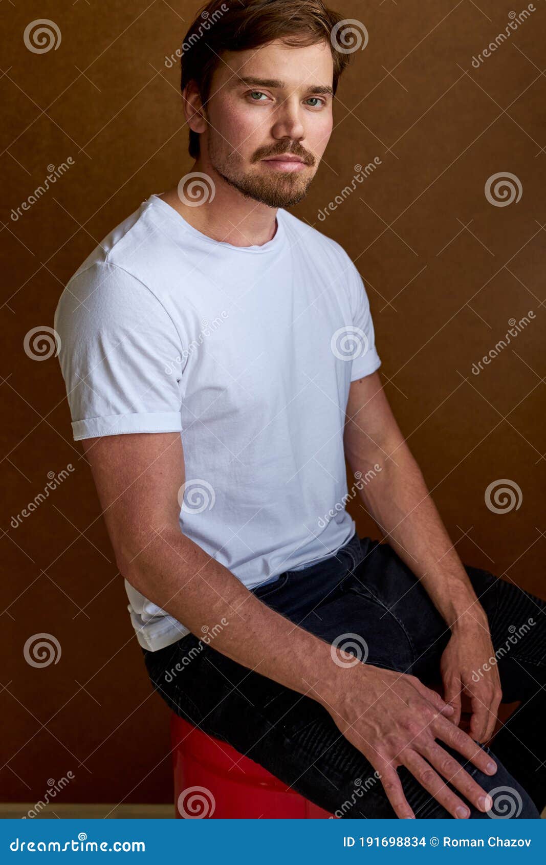 Calm and Silent Male Looking at Camera, Studio Shoot Stock Photo ...