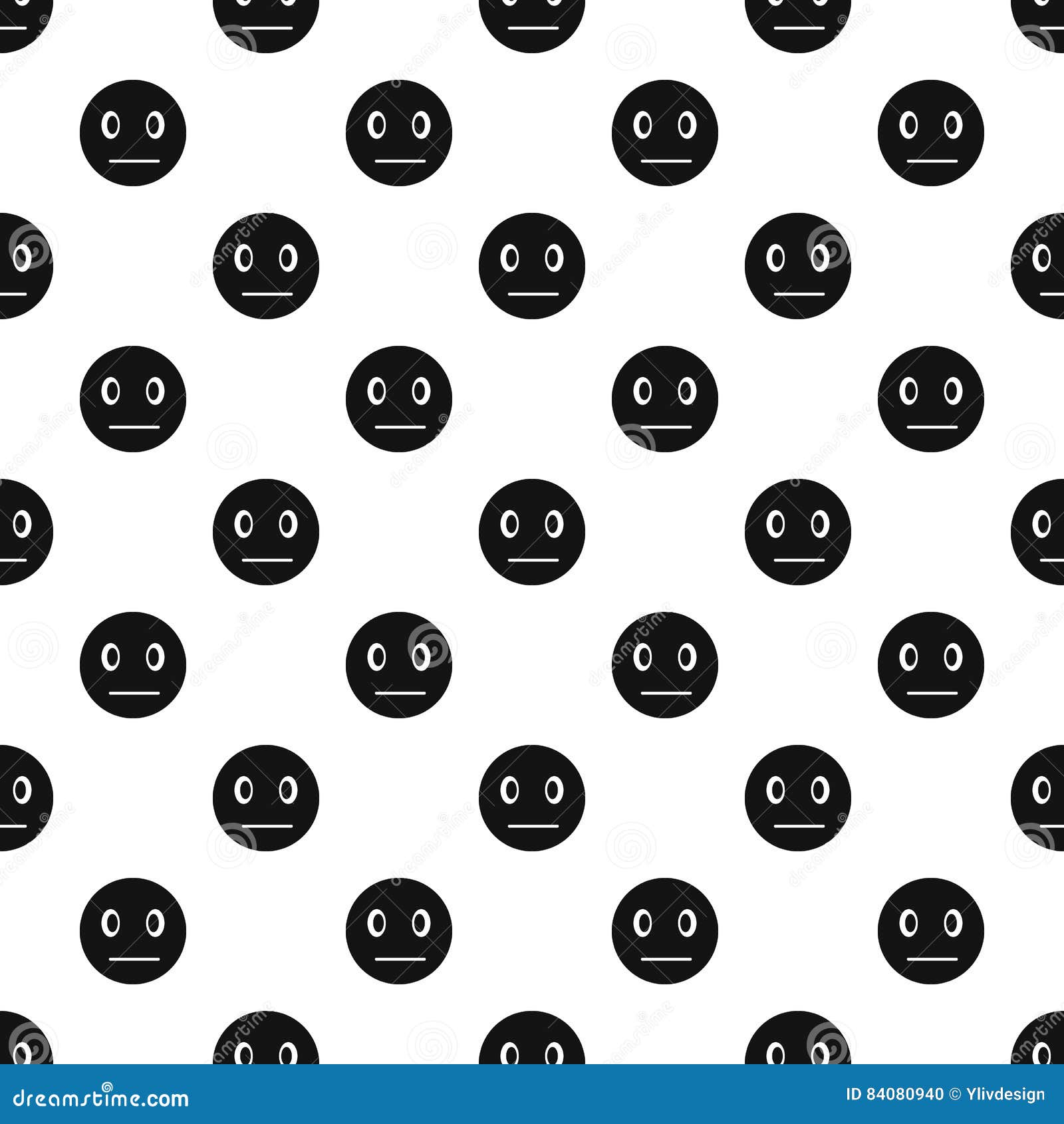Calm Smiley Pattern, Simple Style Stock Vector - Illustration of black ...