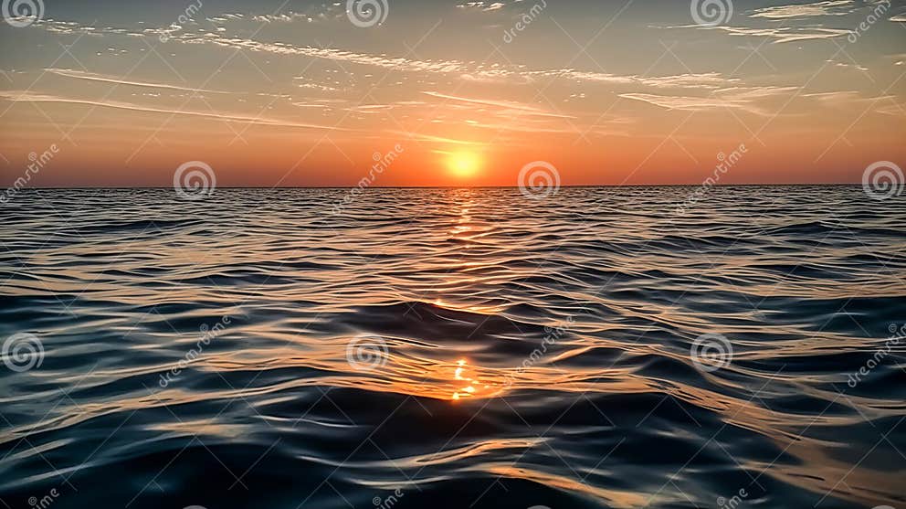 Calm. Smooth Surface of the Sea Stock Illustration - Illustration of ...