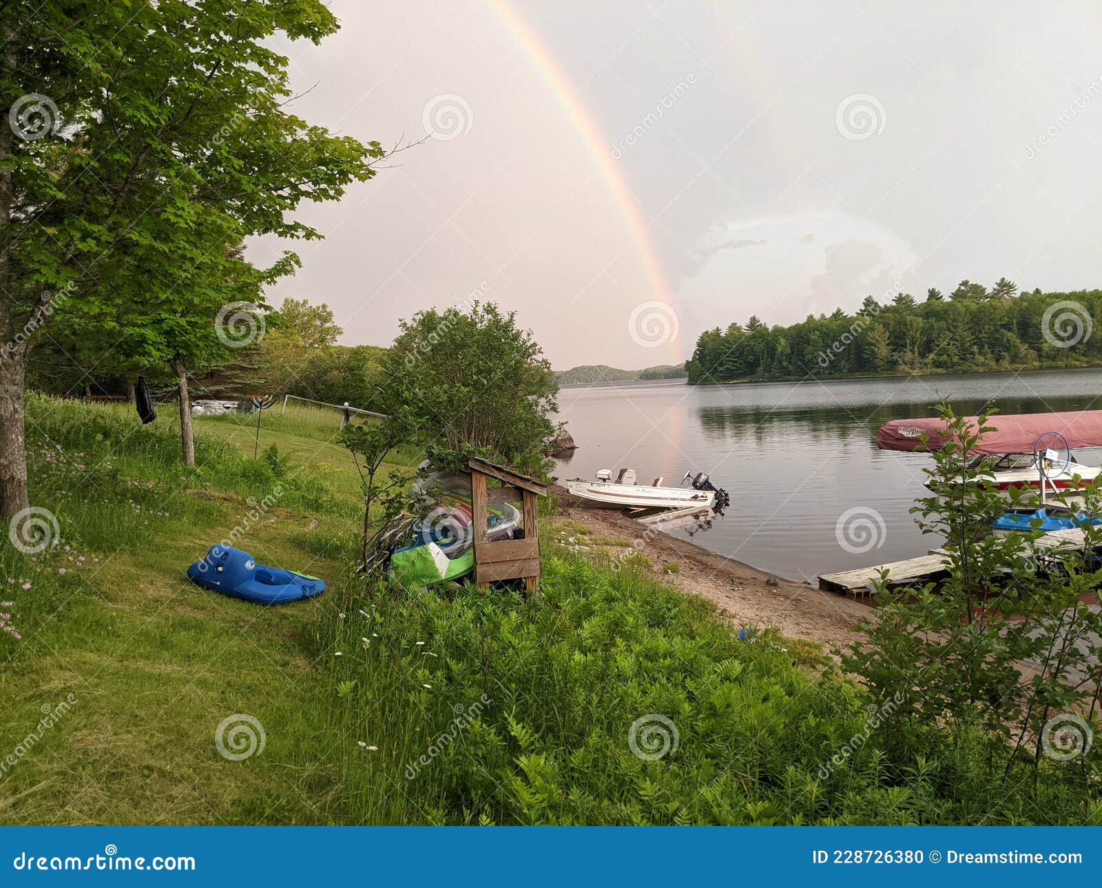 Calm after the Storm Rainbow Editorial Image - Image of boating, nature ...