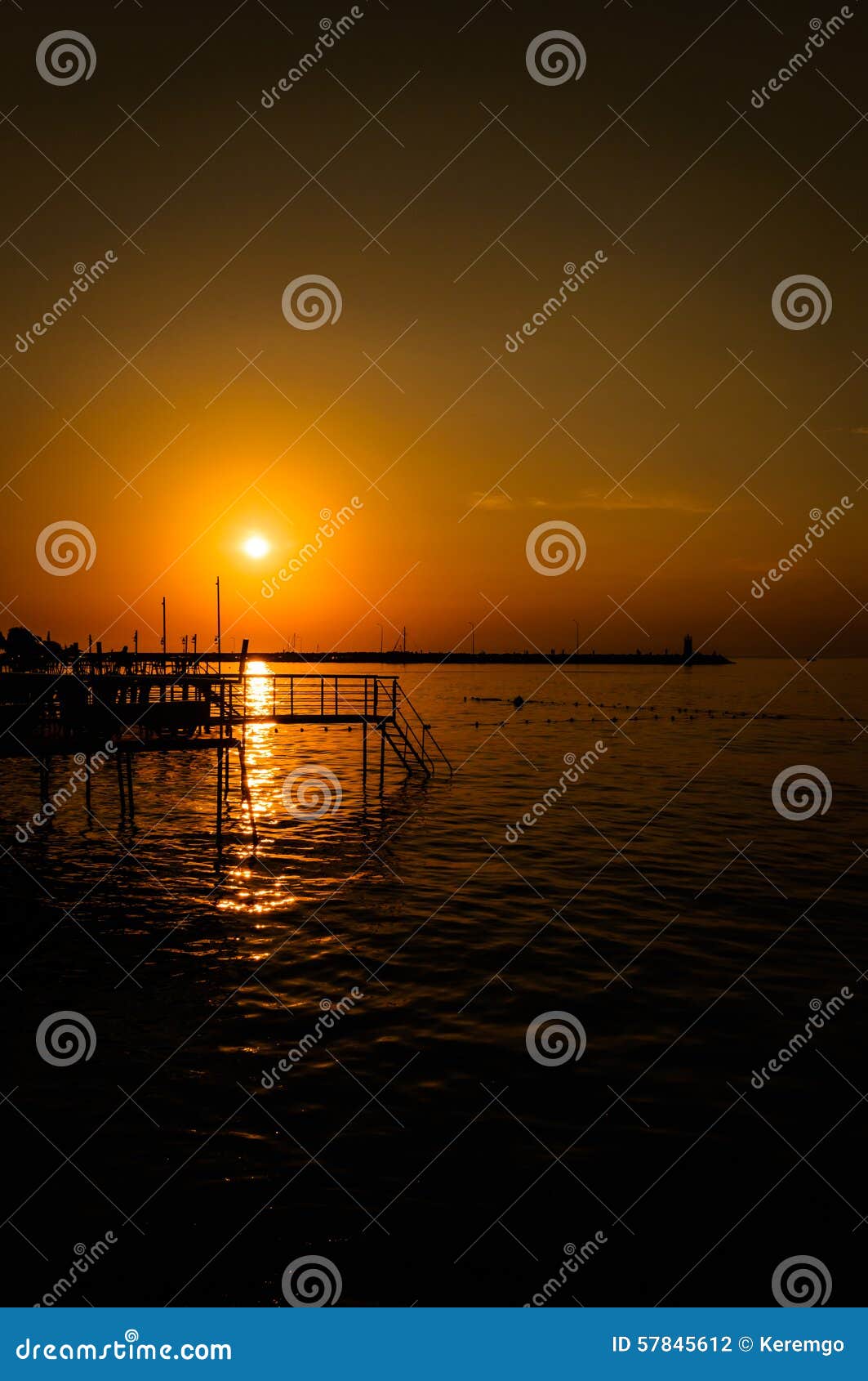 Calm Sunset Bay stock photo. Image of golden, reflecting - 57845612