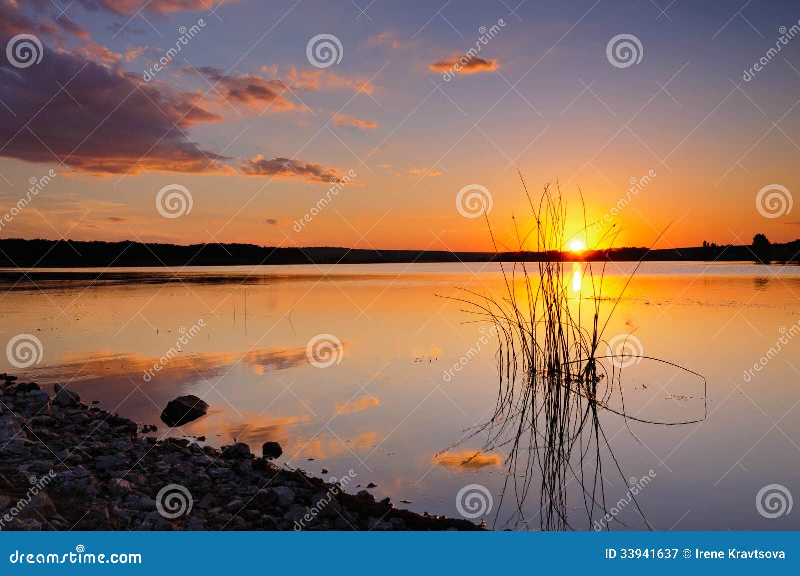 Calm sunset stock image. Image of coastline, beach, color - 33941637