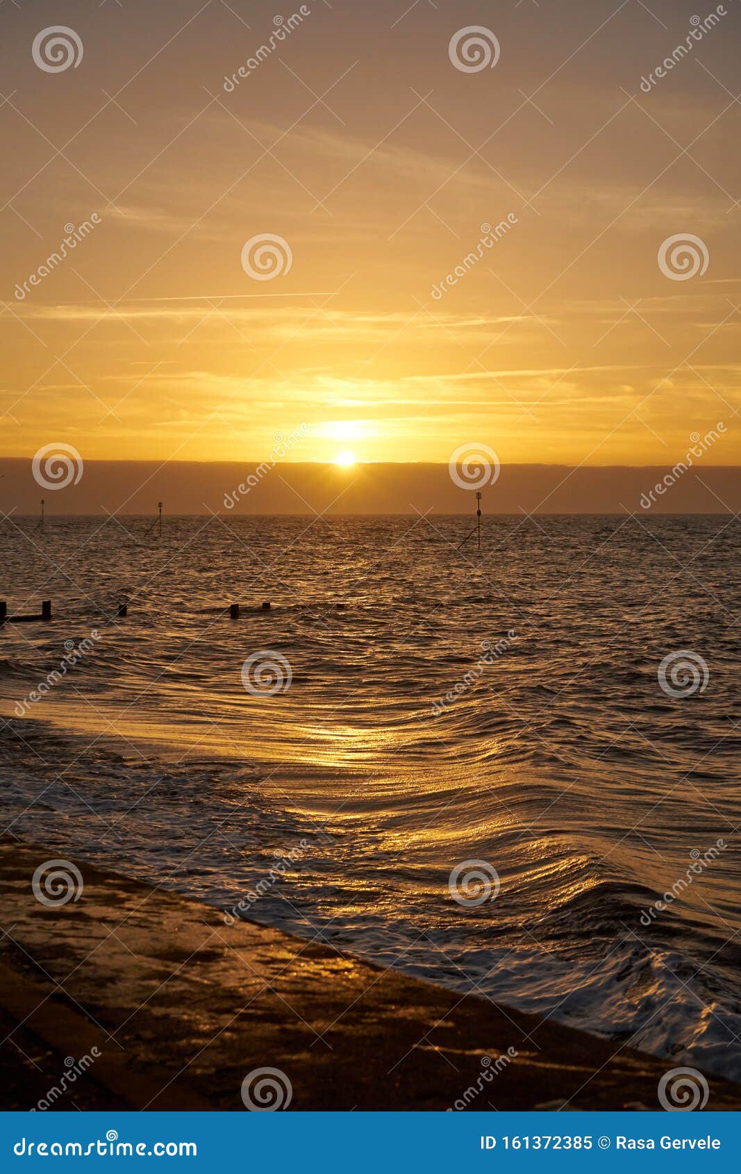 Calm Sunset by the Sea. Beautiful Colors Stock Image - Image of dusk ...