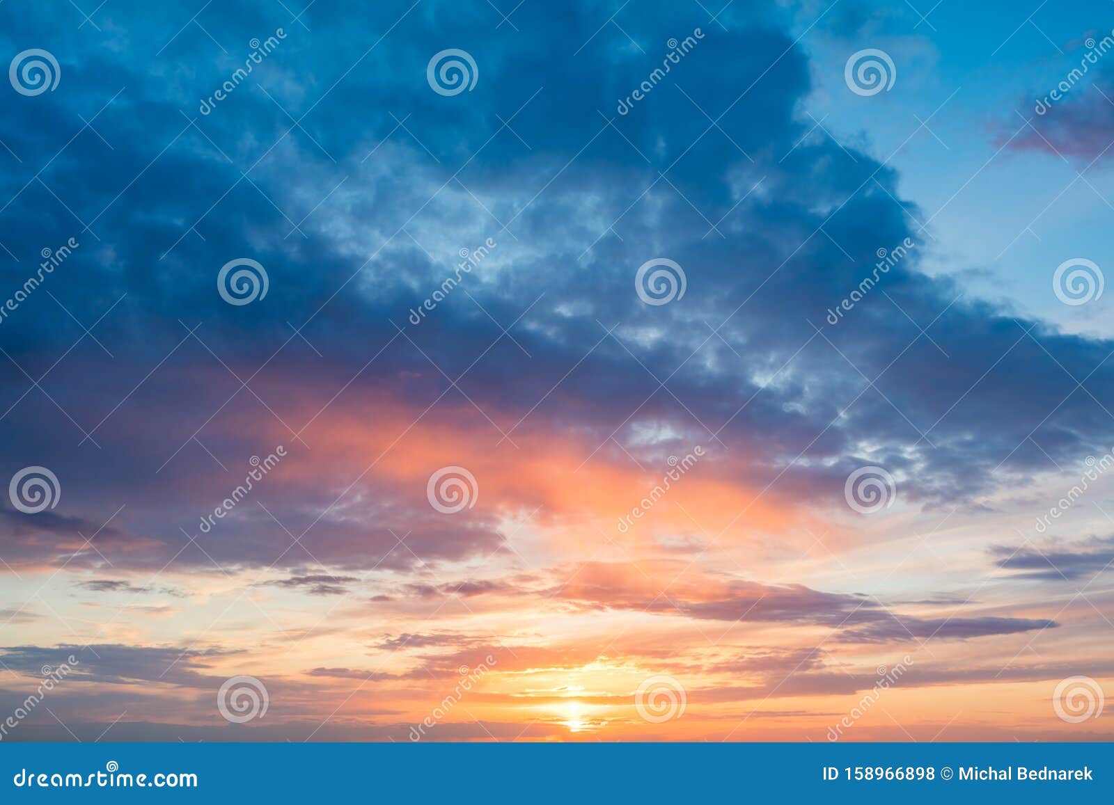Calm Sunset Over Lake In Dwingelderveld Stock Photography ...