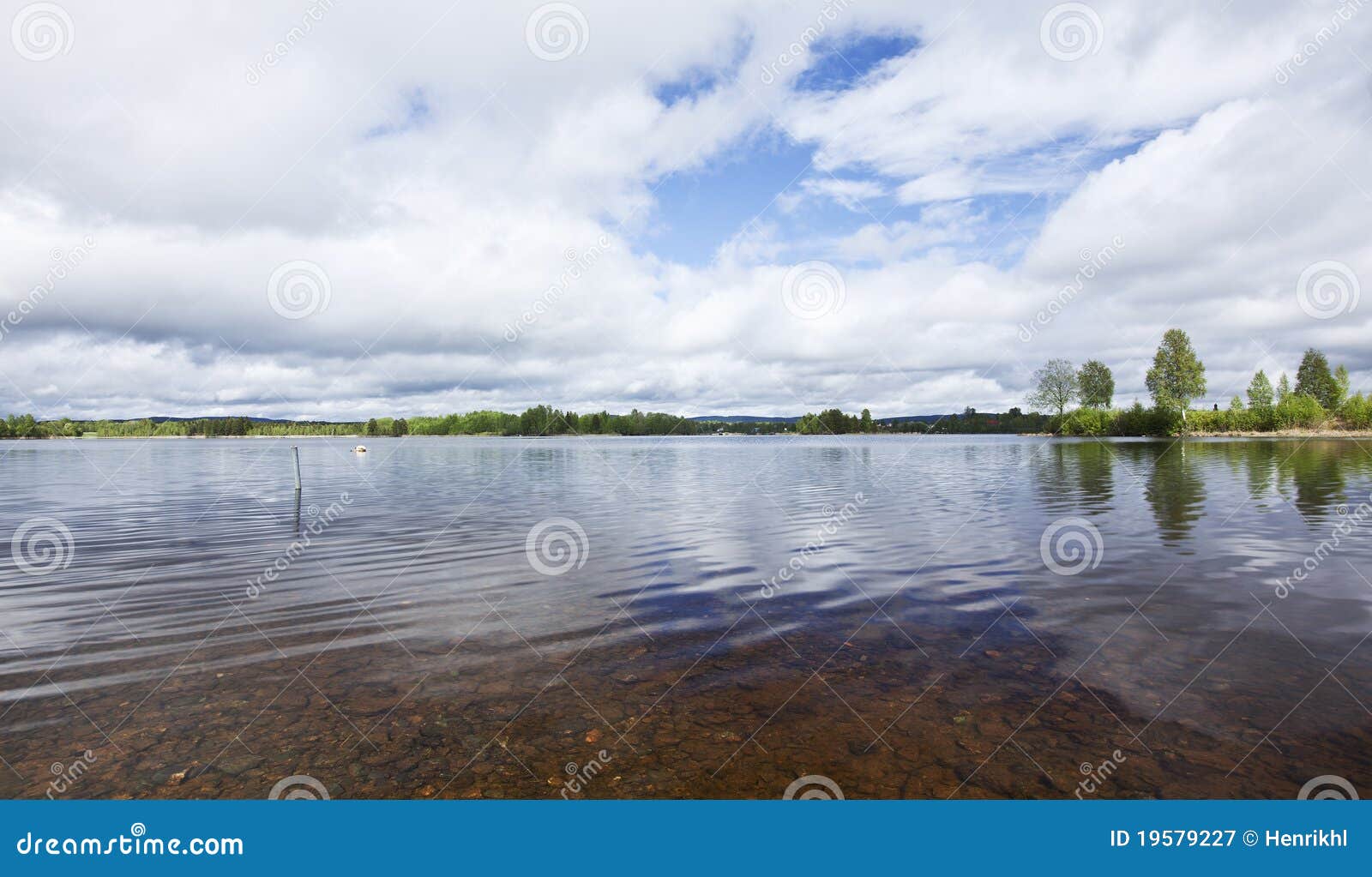 Calm Swedish Lake with Clear Water Stock Image - Image of angle ...