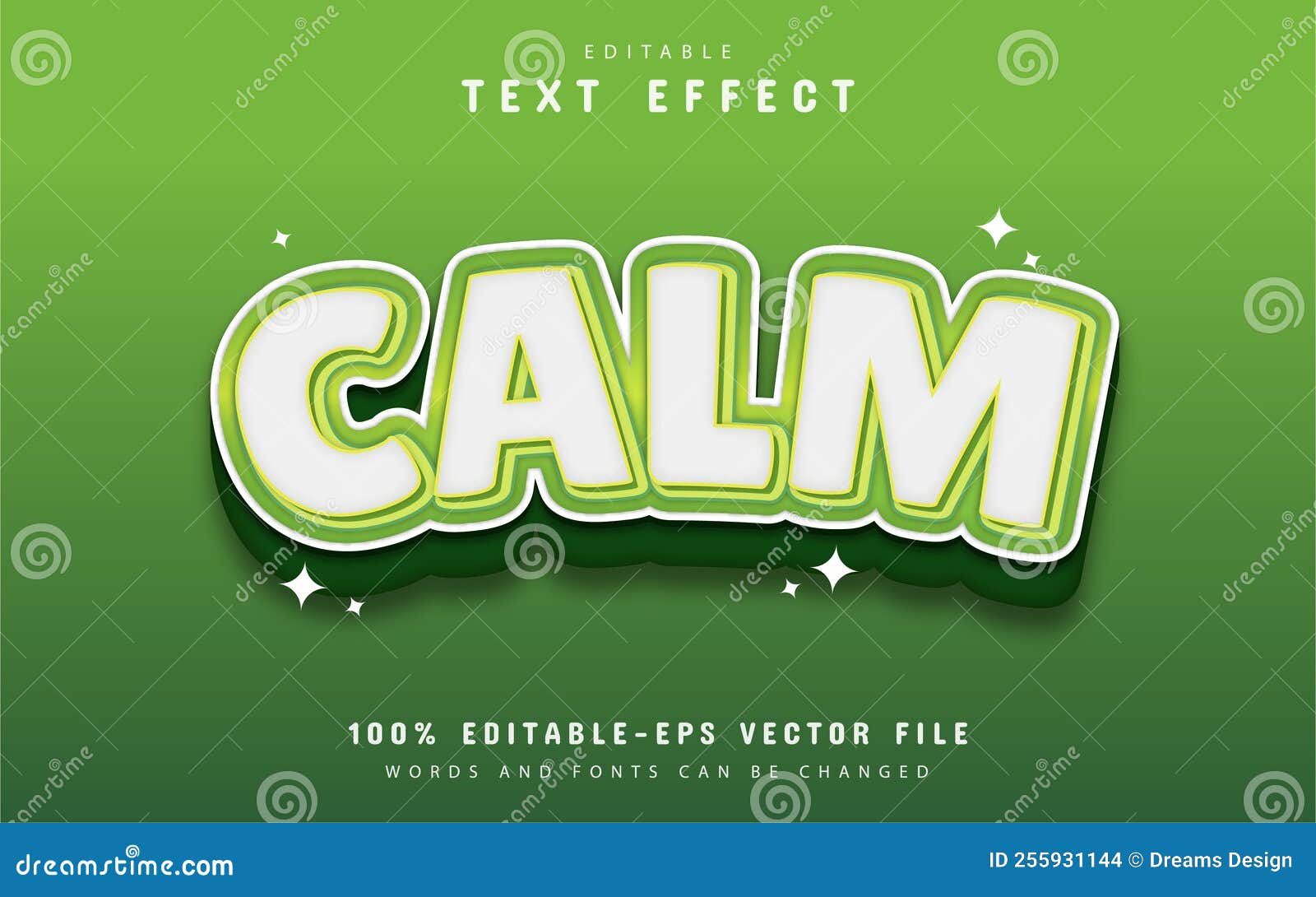 Calm text effect stock vector. Illustration of calm - 255931144