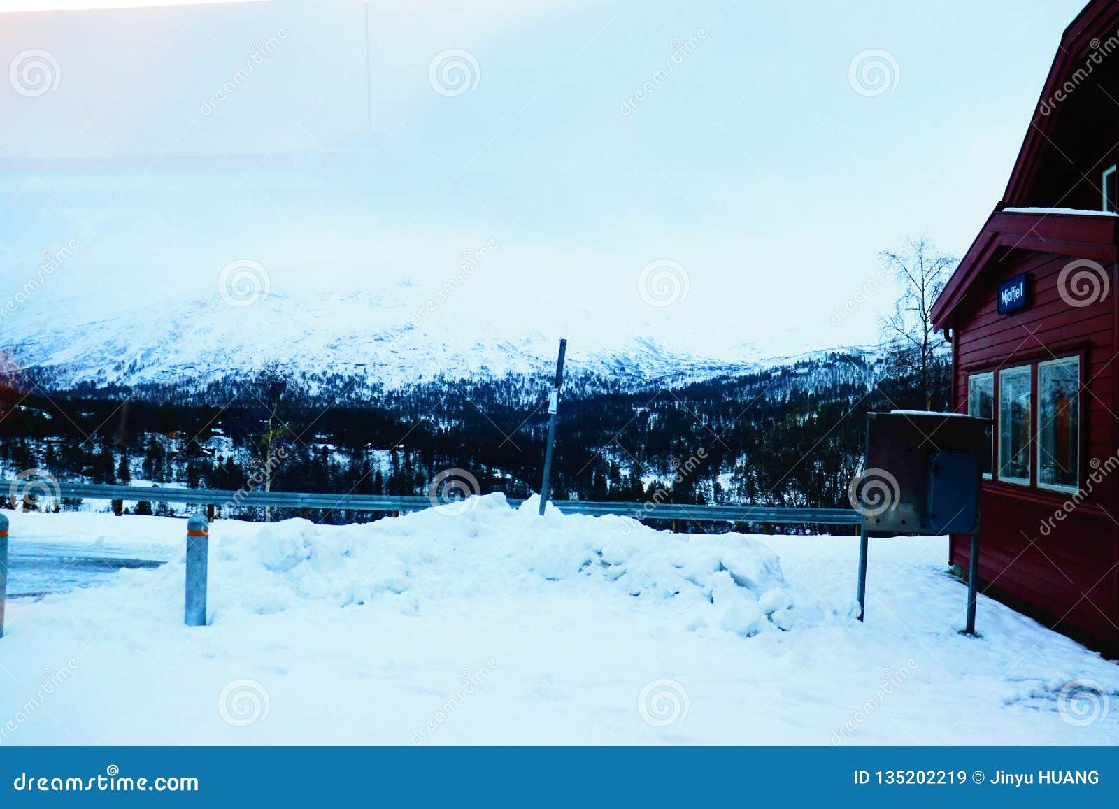 Calm Town in the White Snow in Norway Editorial Stock Image - Image of ...