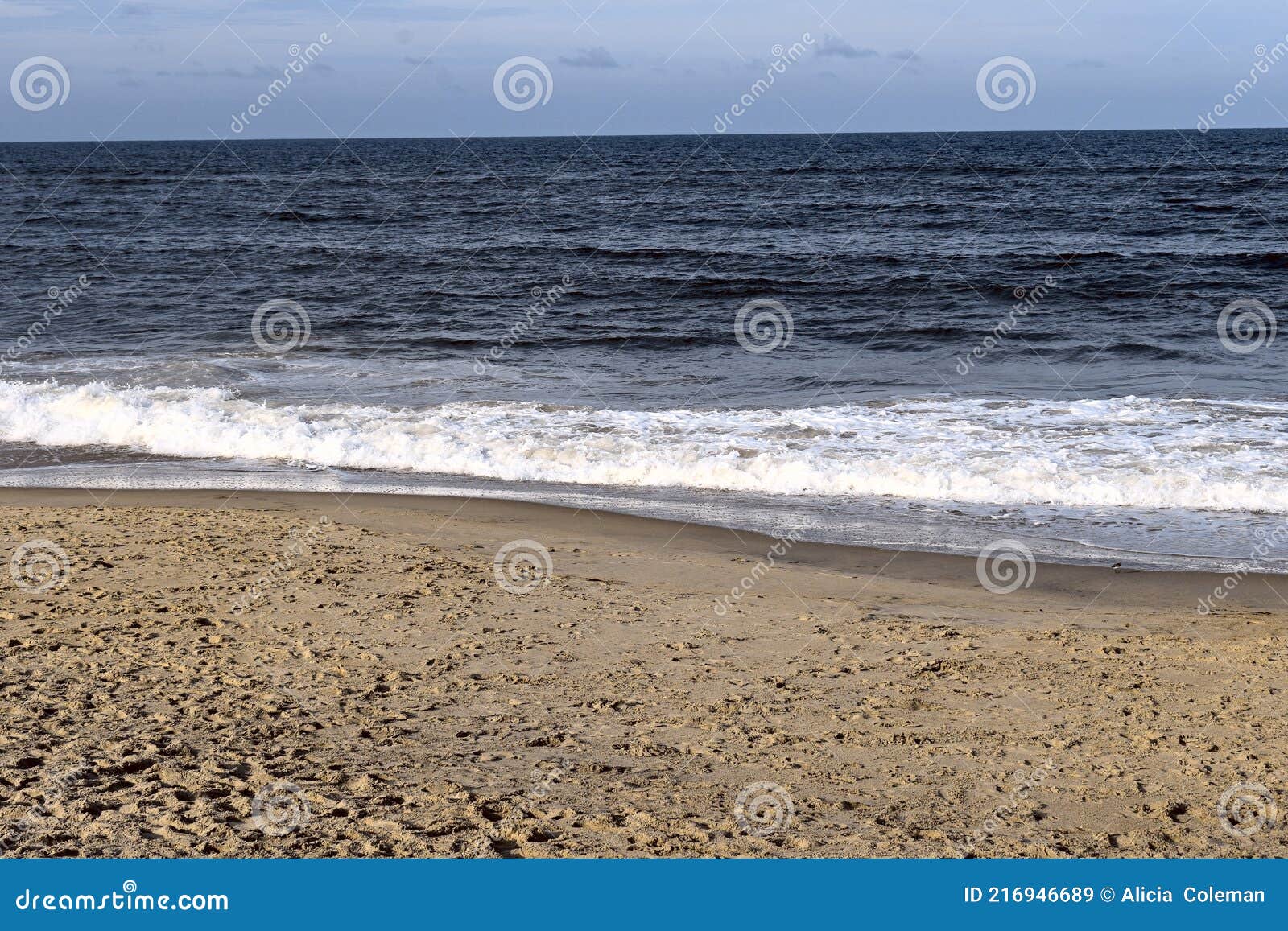 Ocean Front View from the Beach Stock Image - Image of water, mudflat ...