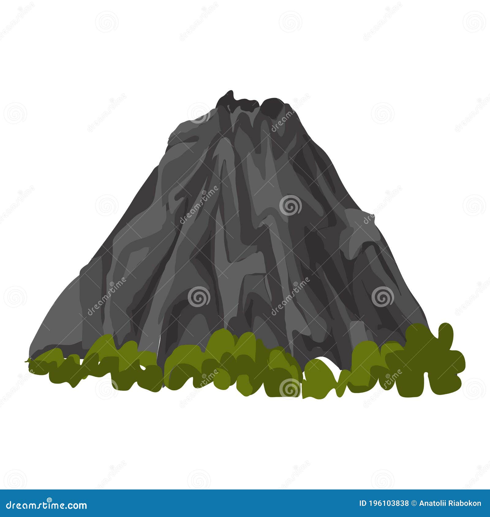 Volcano Icon Set. Flat Vector Illustration. Isolated On White ...